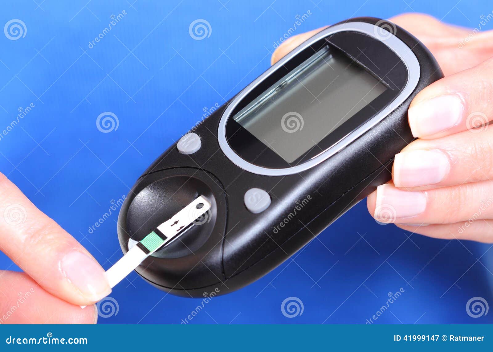 Closeup of Strip for Glucose Testing and Glucometer Stock Image - Image ...