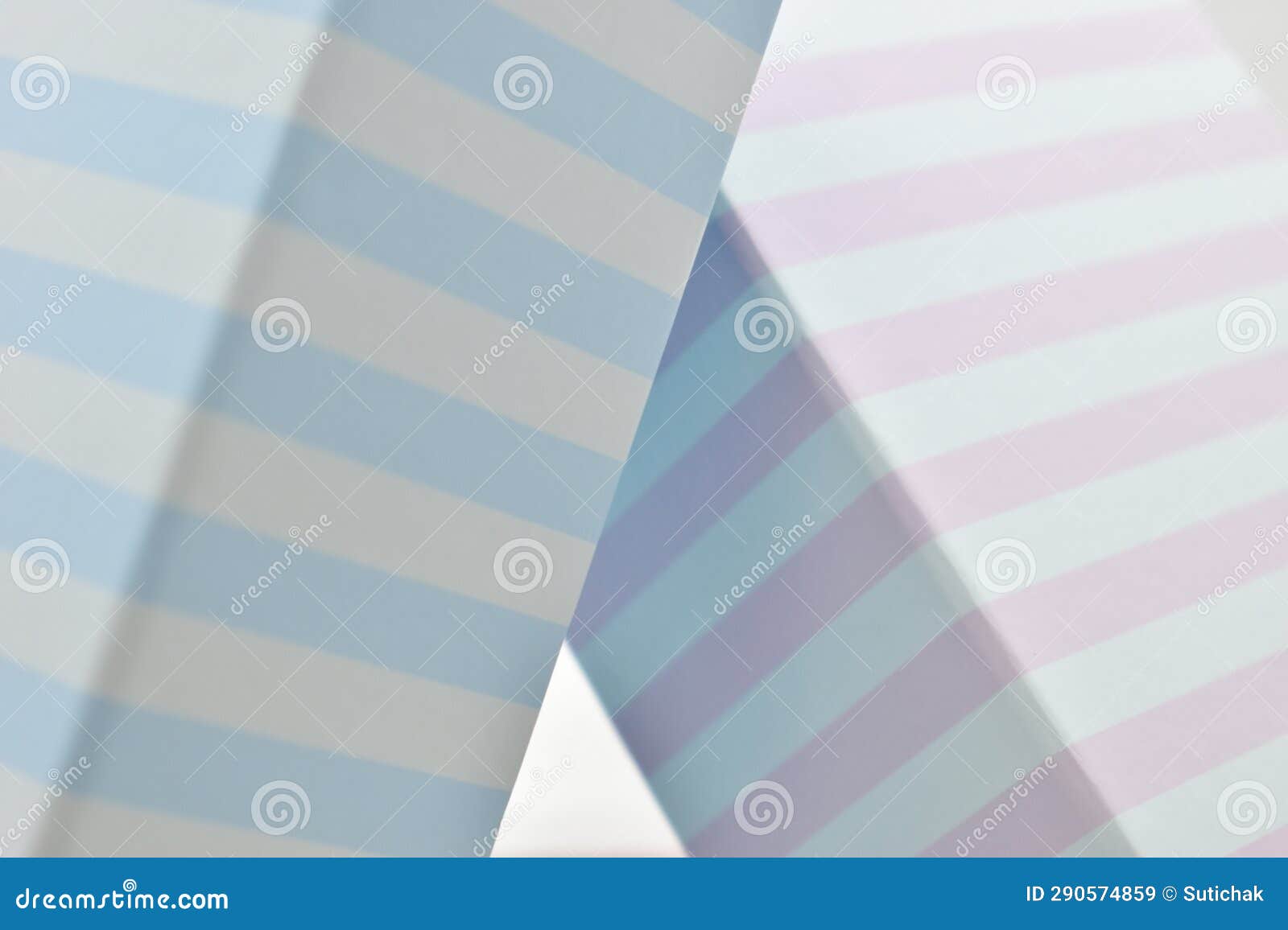 Closeup Striped Pink and Blue Paper Box, Package for Design Stock Image ...