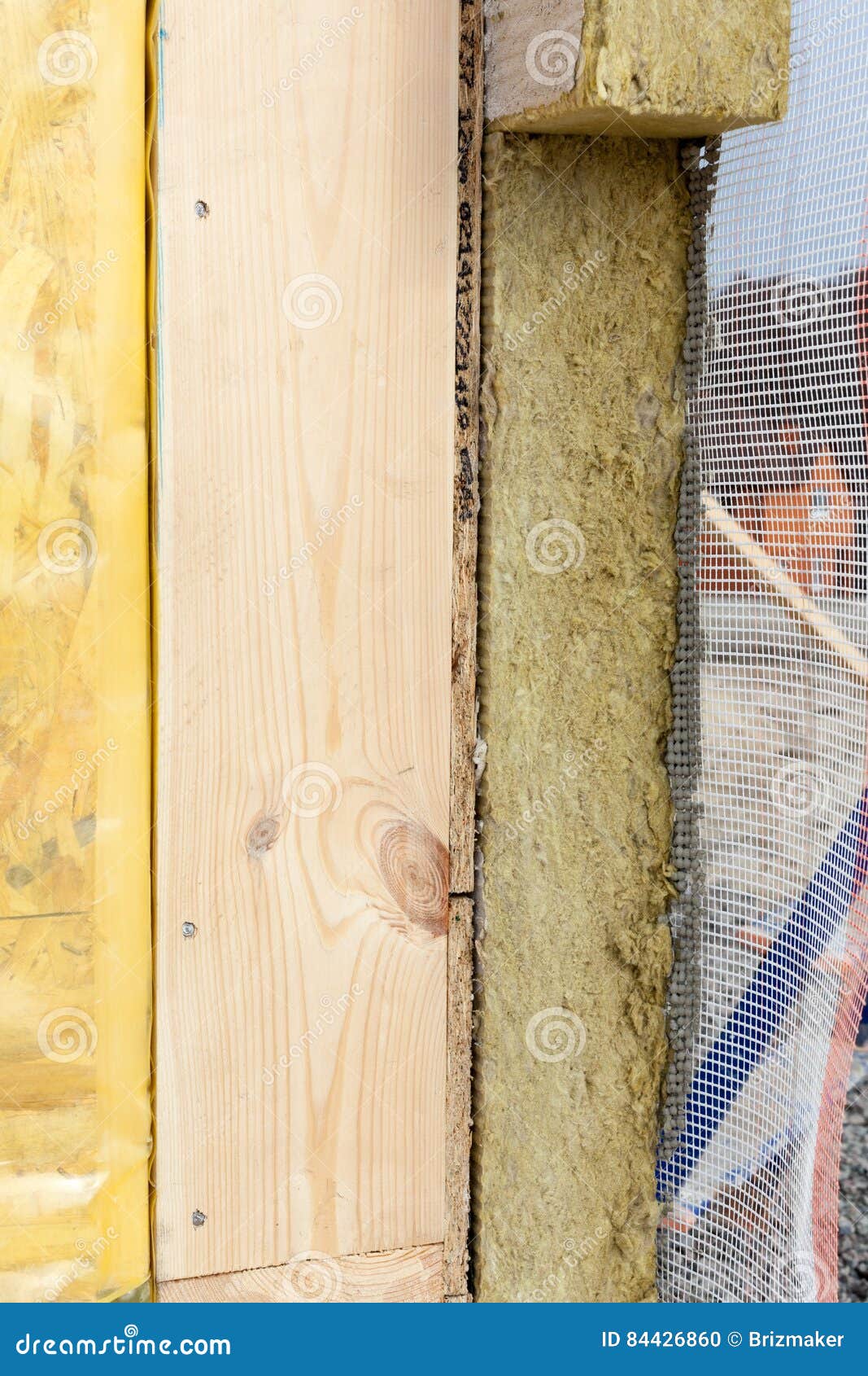 Closeup of Structural Insulated Panels with Mineral Rockwool Insulation ...