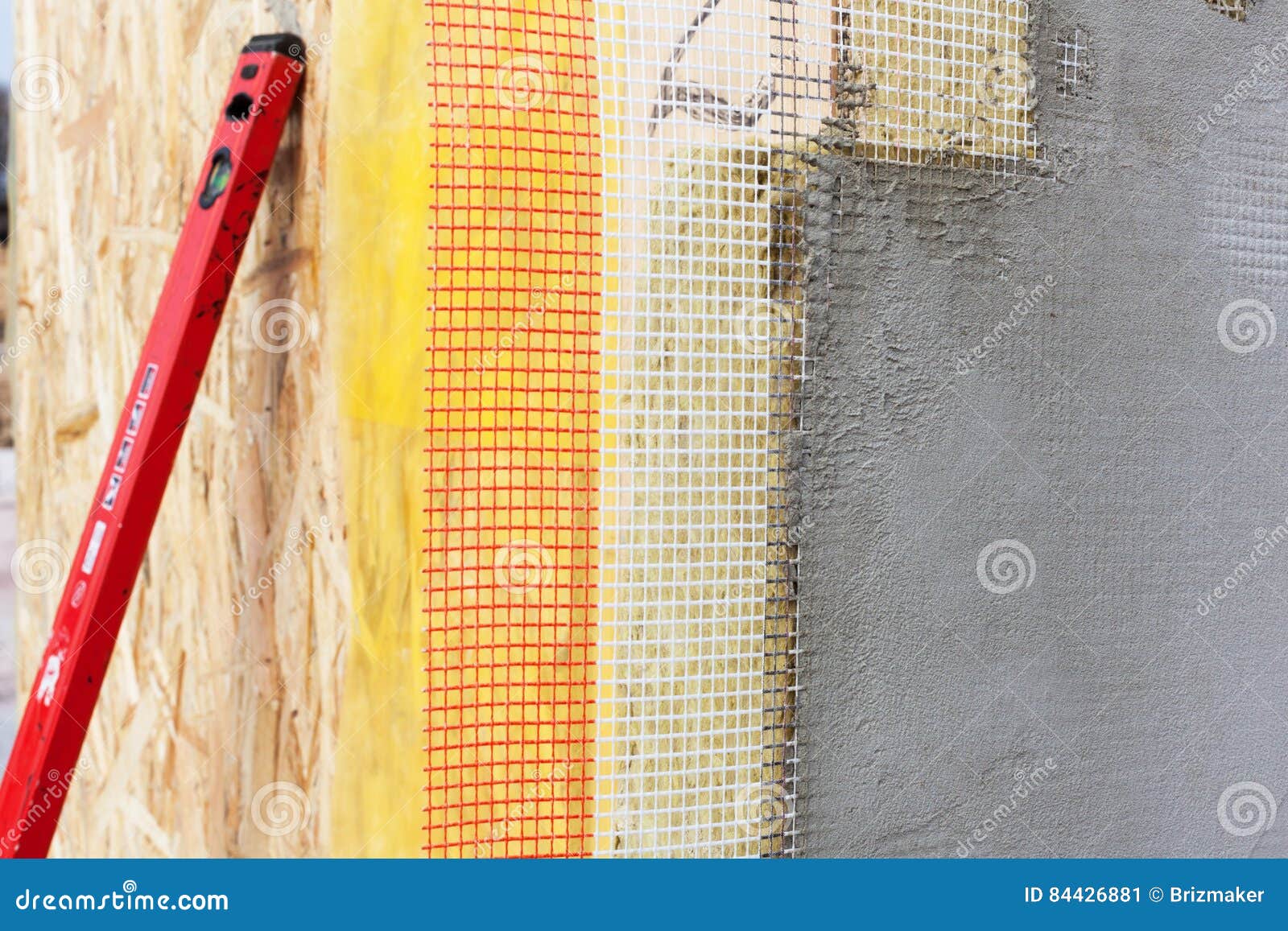 Closeup of Structural Insulated Panels with Mineral Rockwool Insulation ...