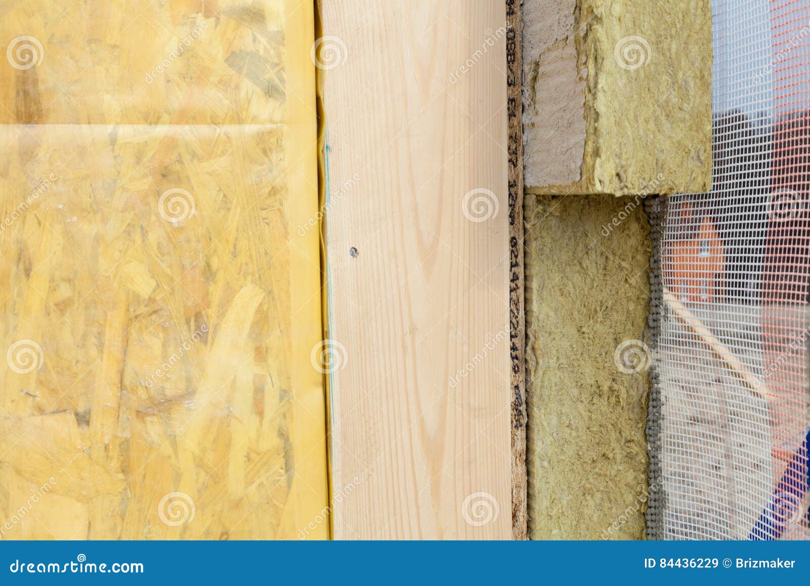 Closeup of Structural Insulated Panels with Mineral Rockwool Insulation ...