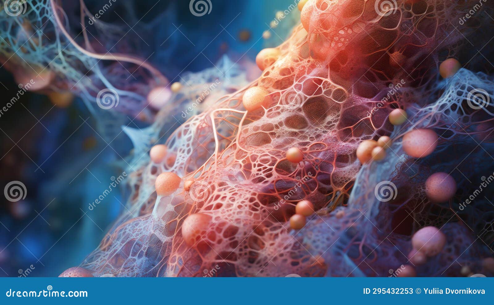 Closeup of Structure of Microbiotic Flora of Human Body. Microscopic ...