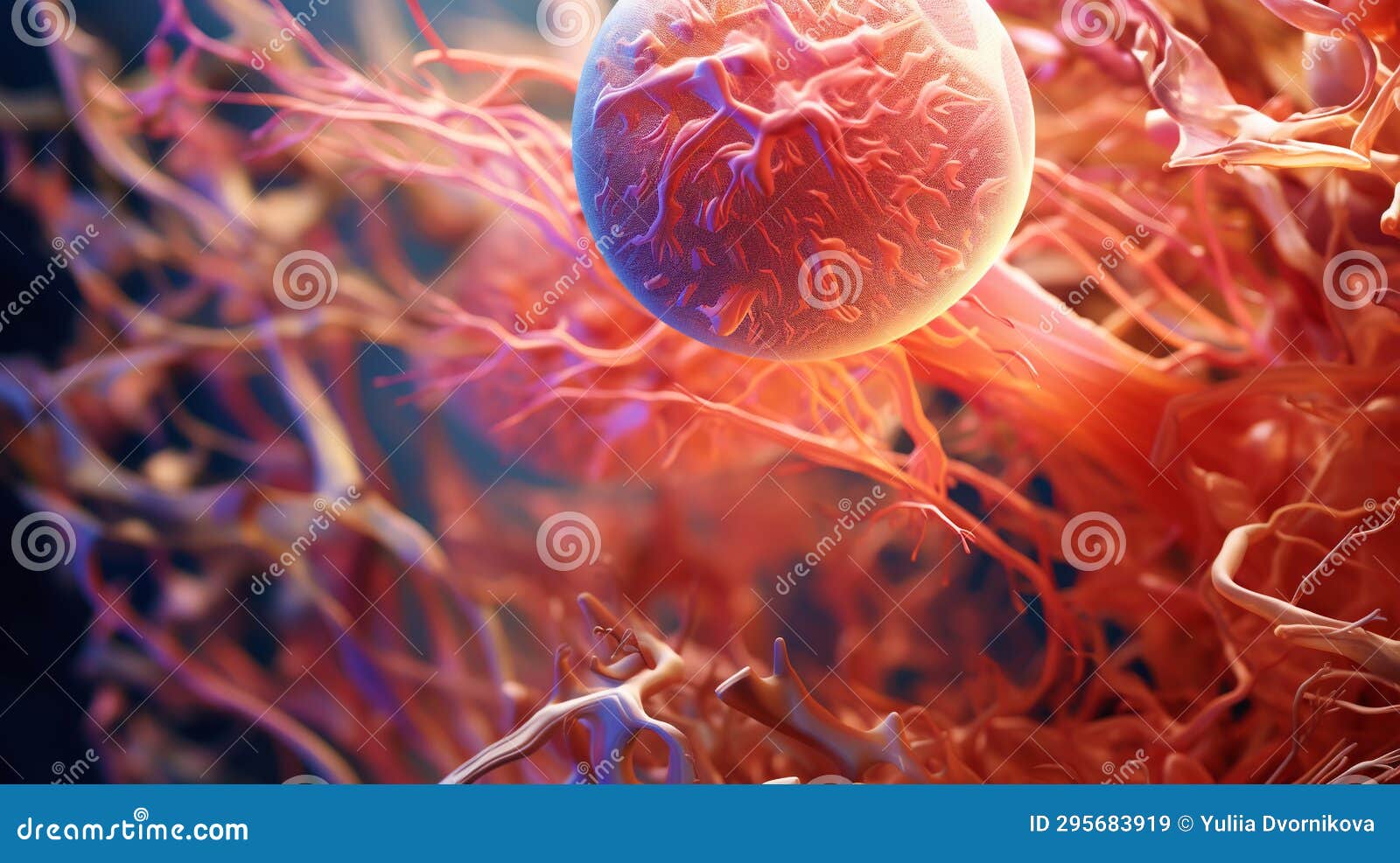 Closeup of Structure of Microbiotic Flora of Human Body. Microscopic ...