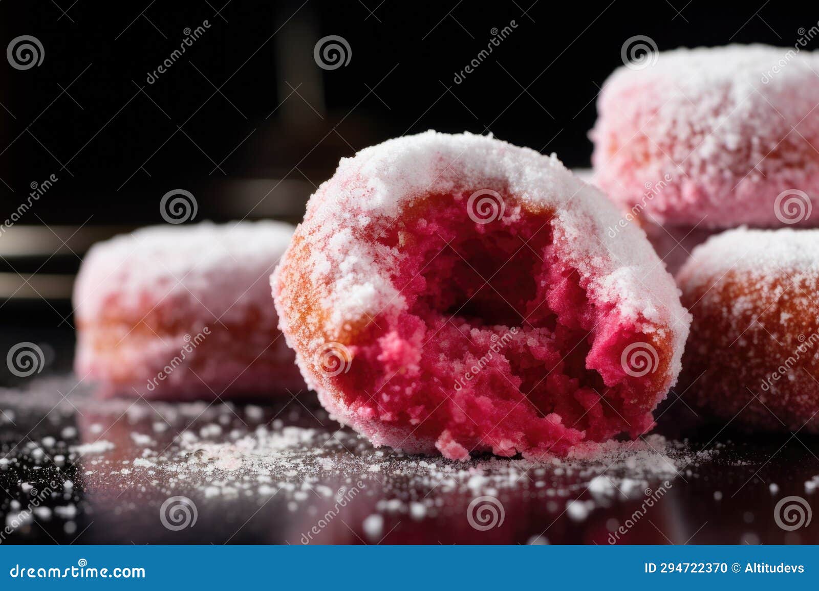 Closeup of a Sugar Dusting on Fresh Donuts Stock Photo - Image of sugar ...
