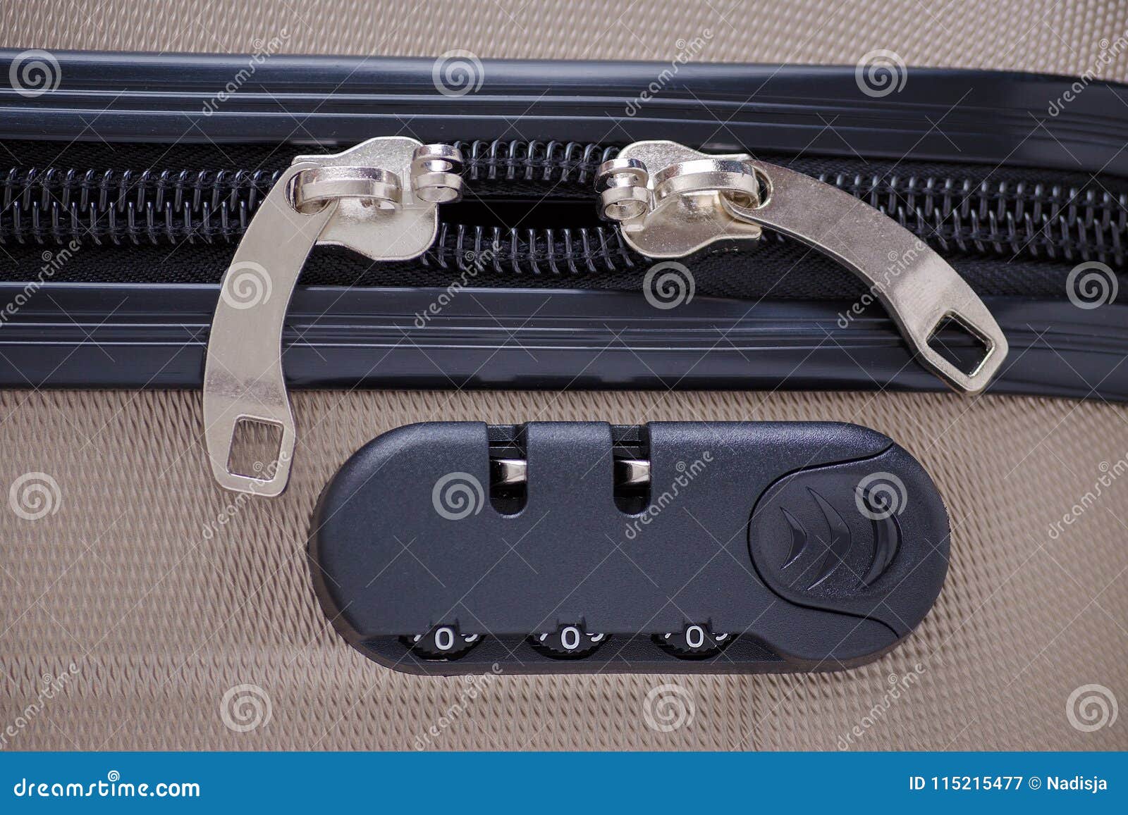 Closeup of Suitcase with Combination Lock and Zero Numbers Stock Image ...