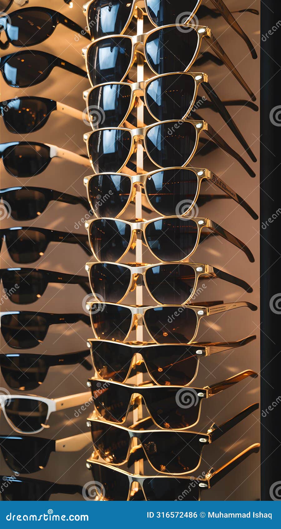 Closeup of Sunglasses Displayed in Shop Window Stock Illustration ...