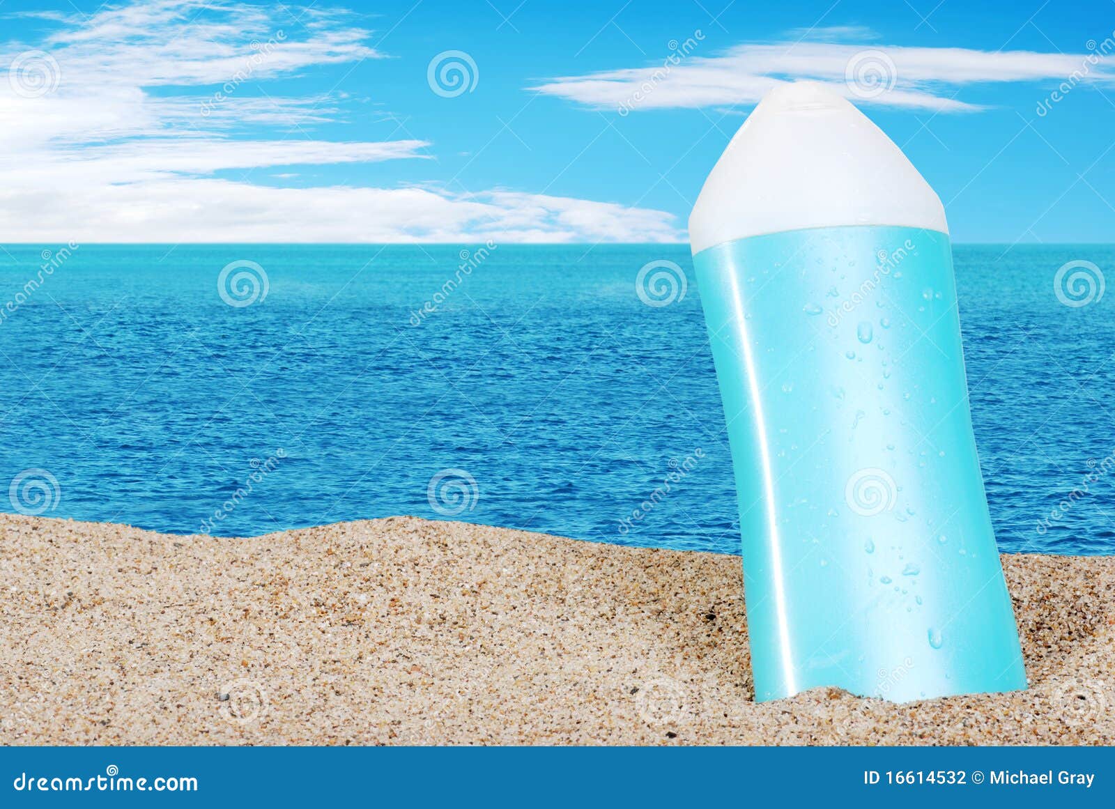 Closeup of Suntan Lotion on the Beach Stock Photo - Image of brown ...