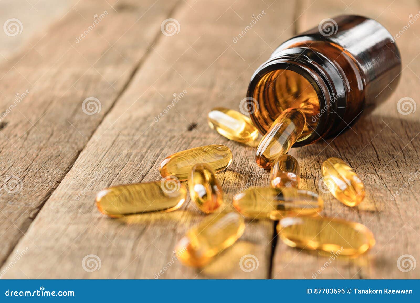 Closeup Supplements Vitamins Bottle on Wood Background Stock Photo ...