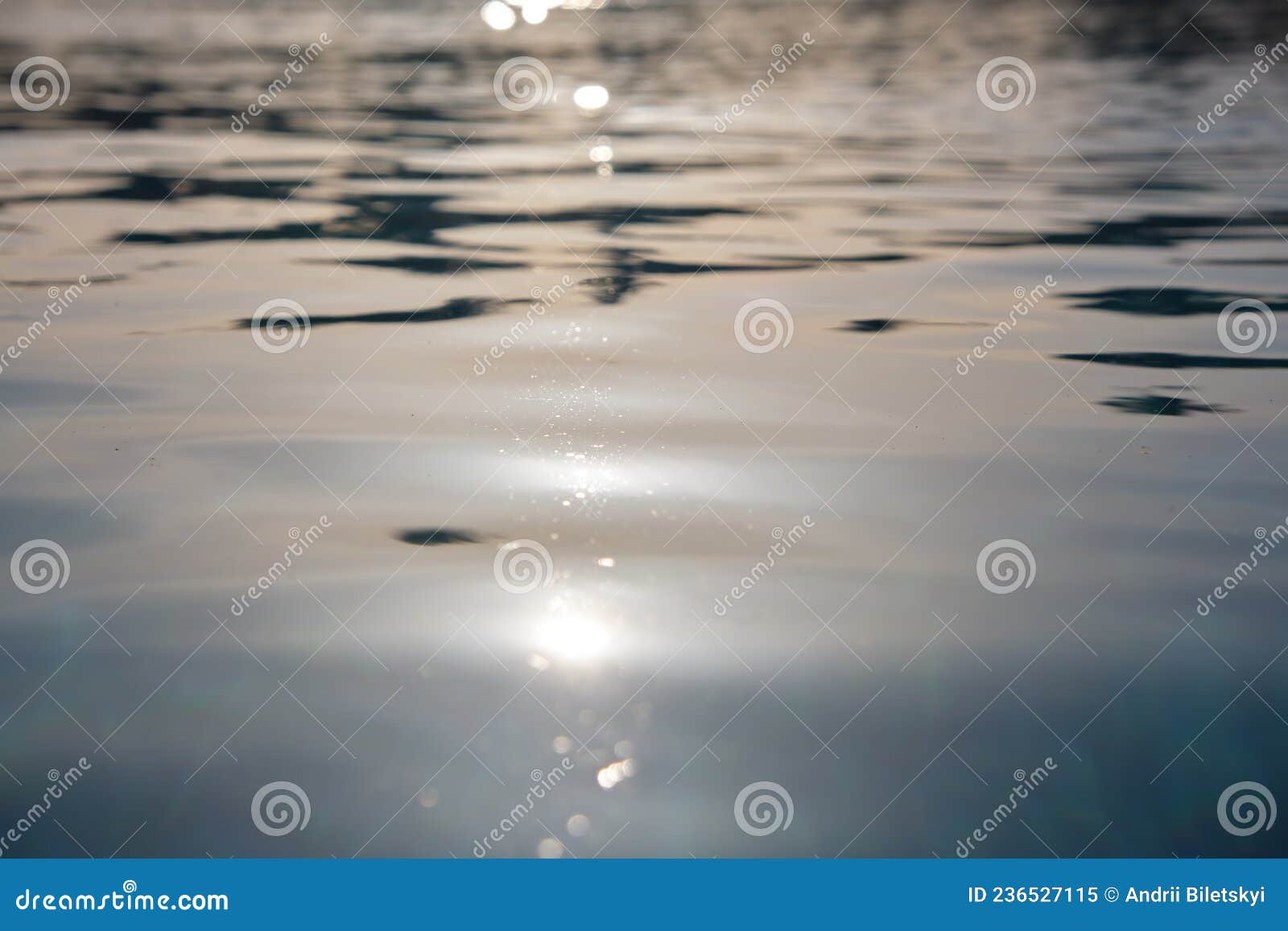 Closeup Surface of Blue Clear Water with Small Ripple Waves in Swimming ...