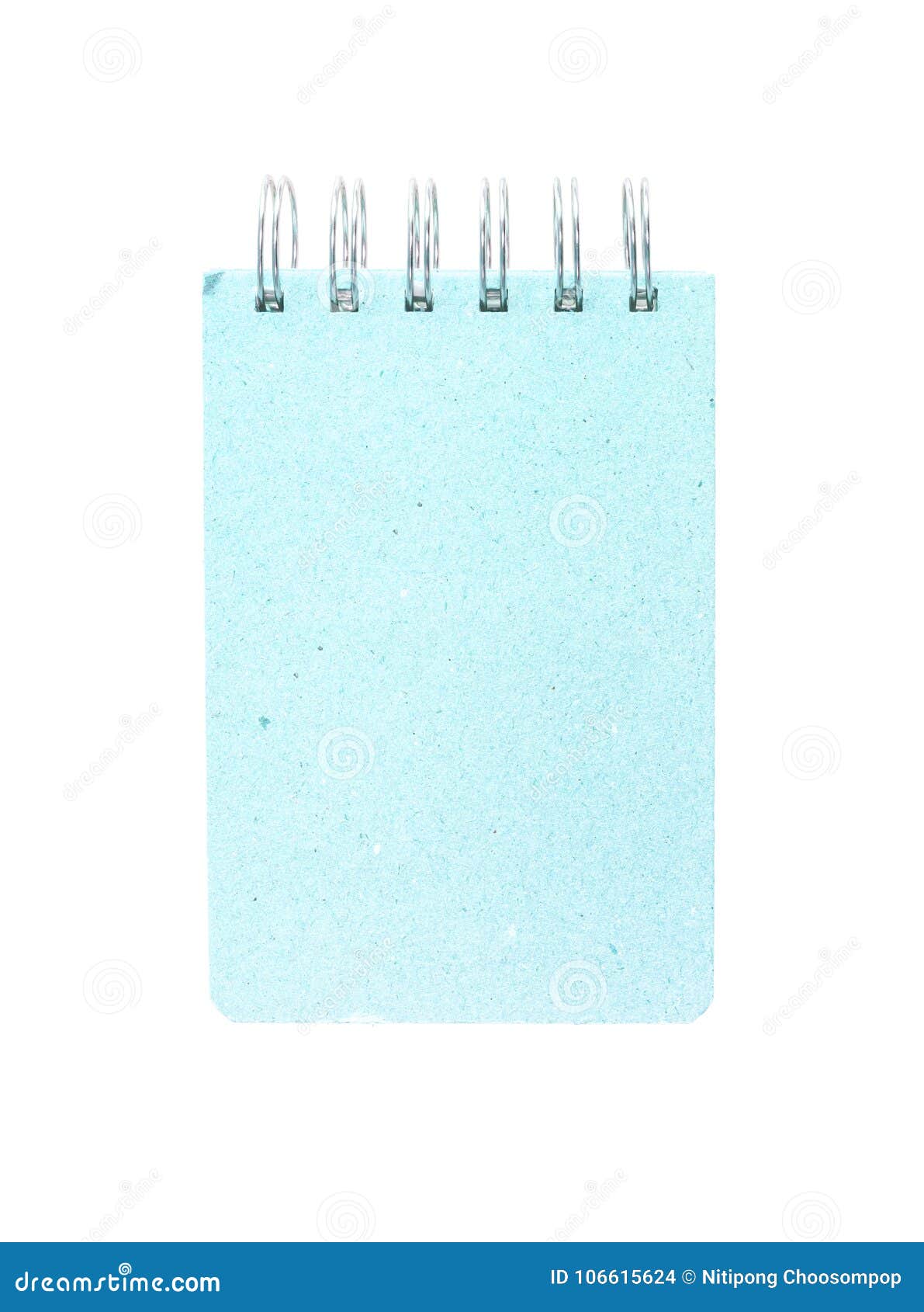 Closeup Surface Blue Note Book Isolated on White Background with Copy ...
