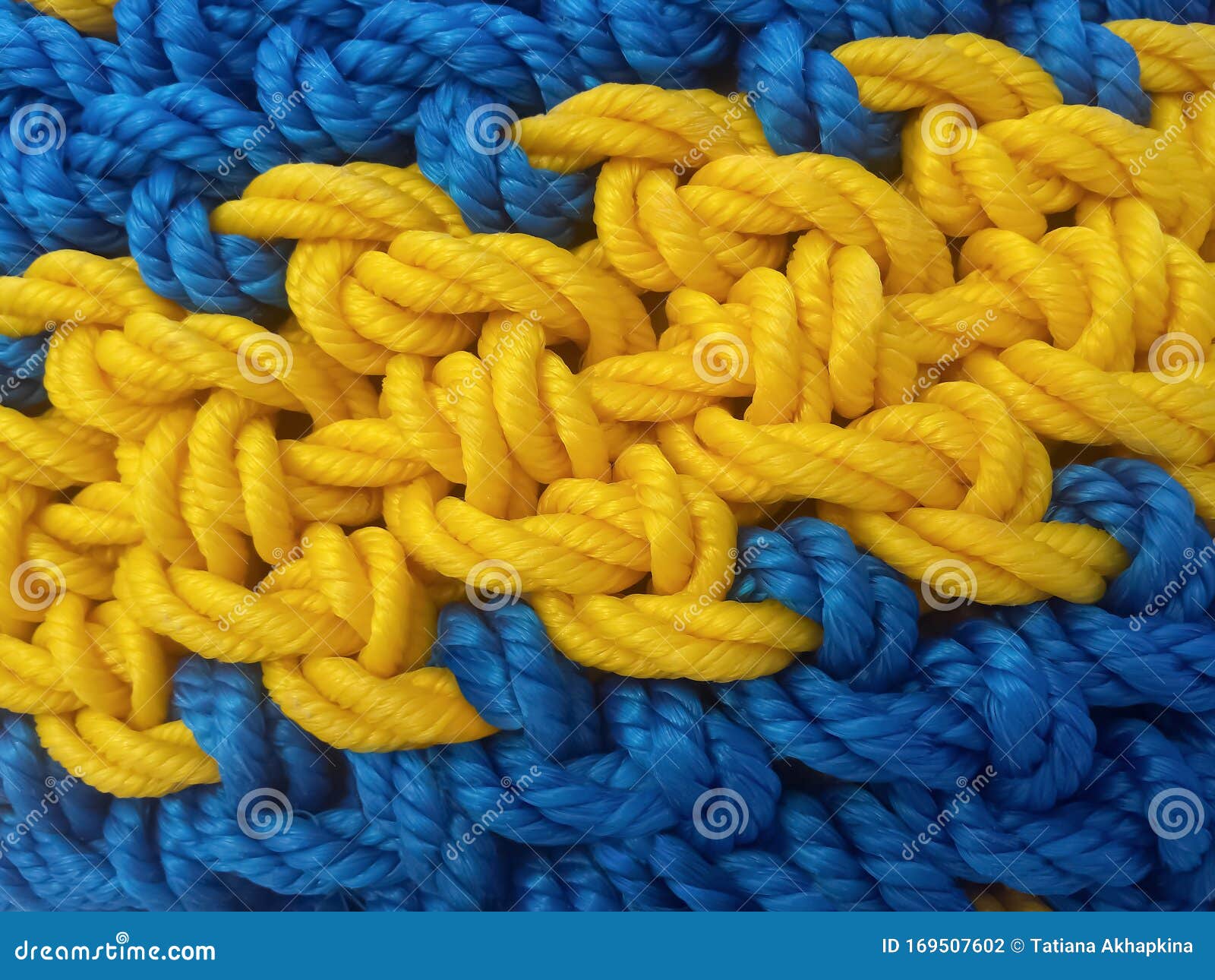 Closeup Surface Blue and Yellow Rope Texture Background Stock Photo ...