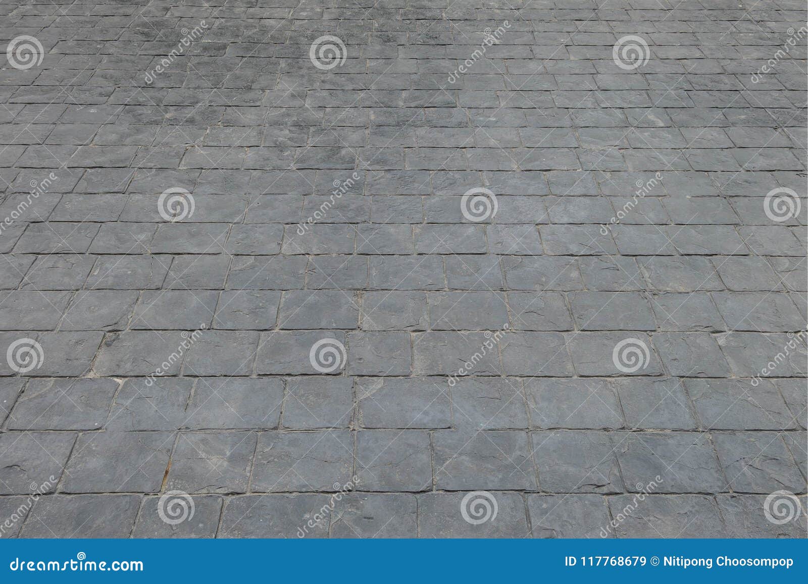 Closeup Surface Brick Pattern at Old Black Stone Brick Floor at Pathway ...