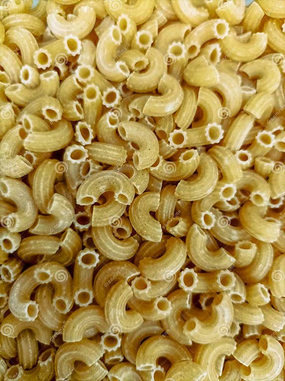 Closeup Surface Detail of Texture Pattern of Raw Macaroni on Isolated ...