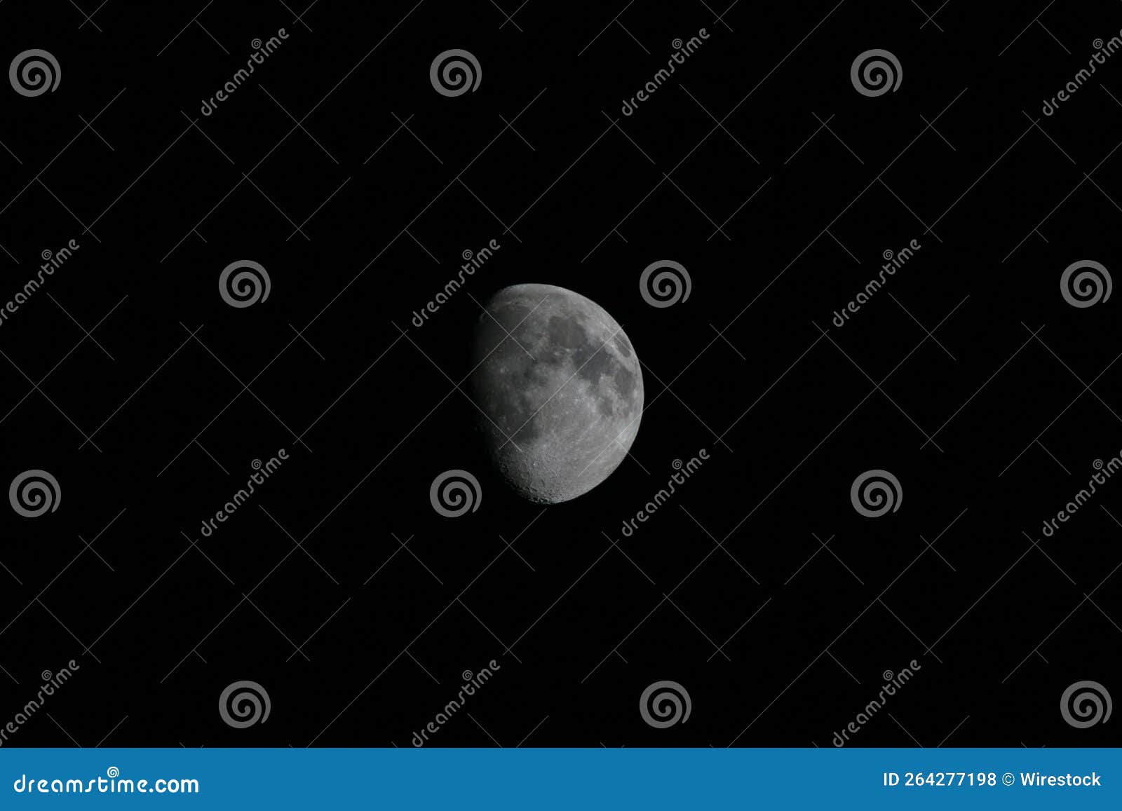 Closeup of the Surface of a Half Moon Captured in the Dark Sky Stock ...