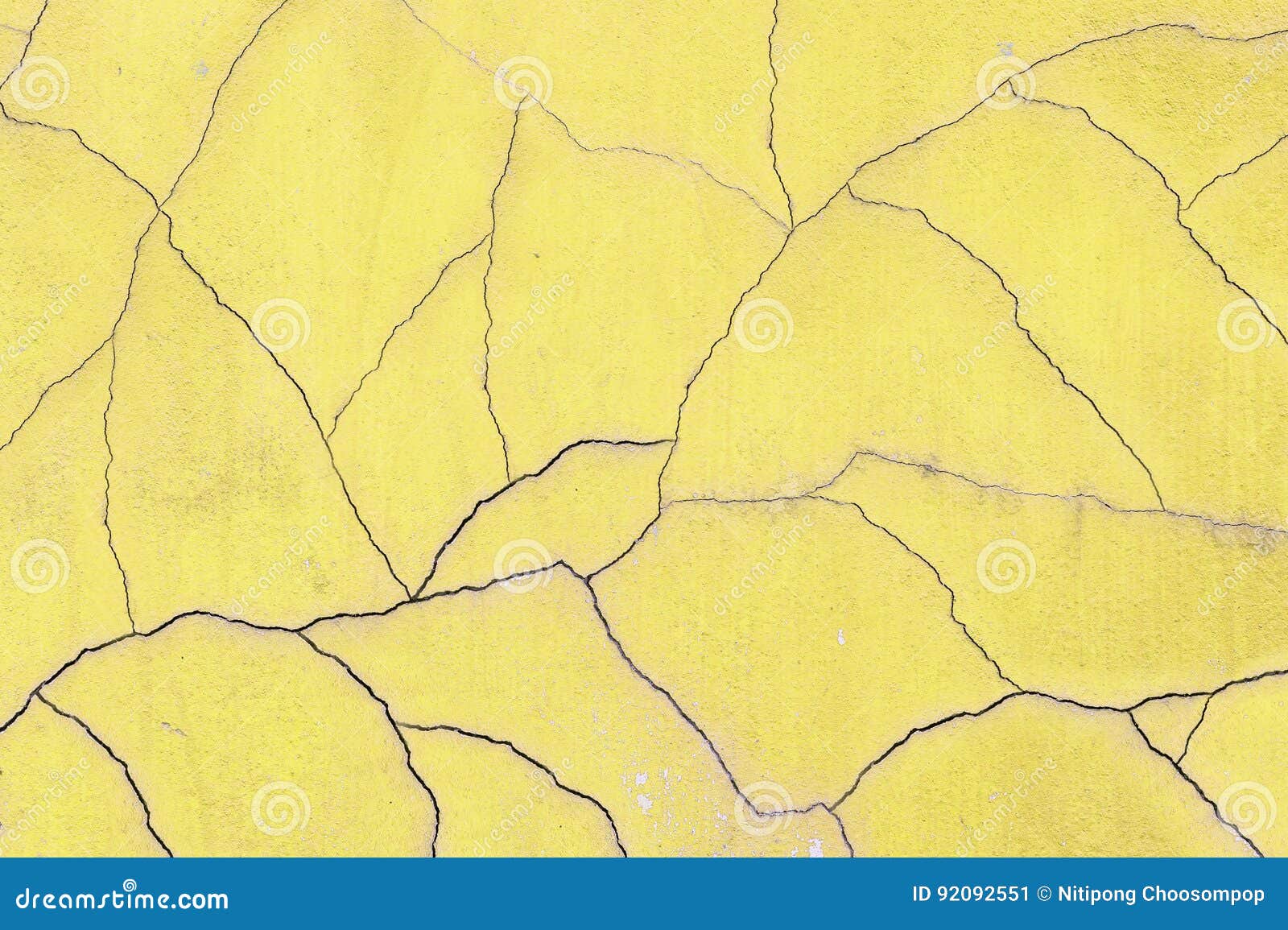 Closeup Surface Old and Crack Yellow Cement Wall Texture Background ...