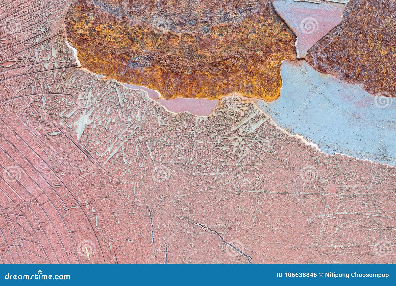 Closeup Surface Old and Rust Metal at the Red Car Textured Background ...