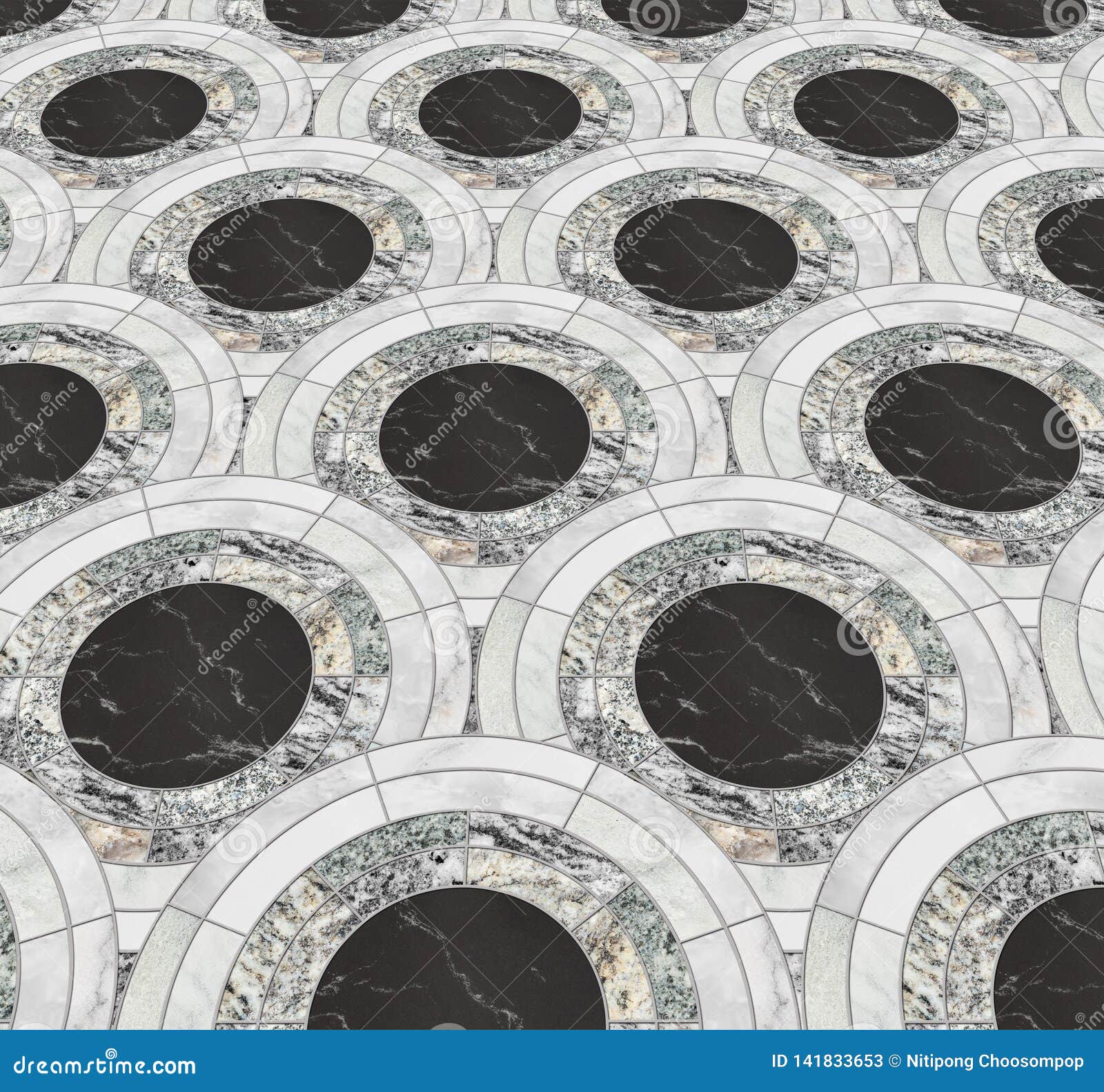 Closeup Surface Tile Circle Pattern by Mix of Color Marble Stone Floor ...