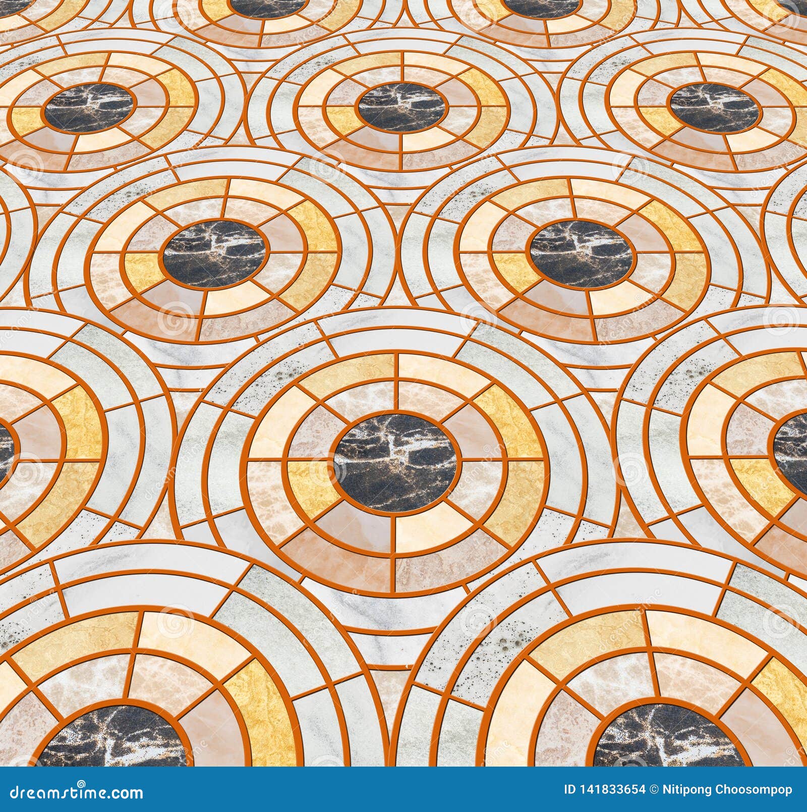 Closeup Surface Tile Circle Pattern by Mix of Color Marble Stone Floor ...