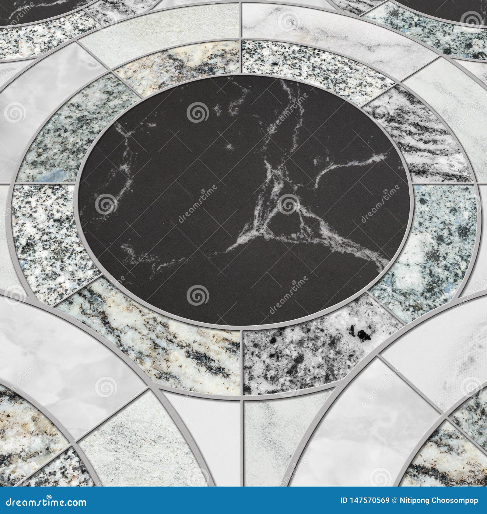 Closeup Surface Tile Circle Pattern by Mix of Color Marble Stone Floor ...