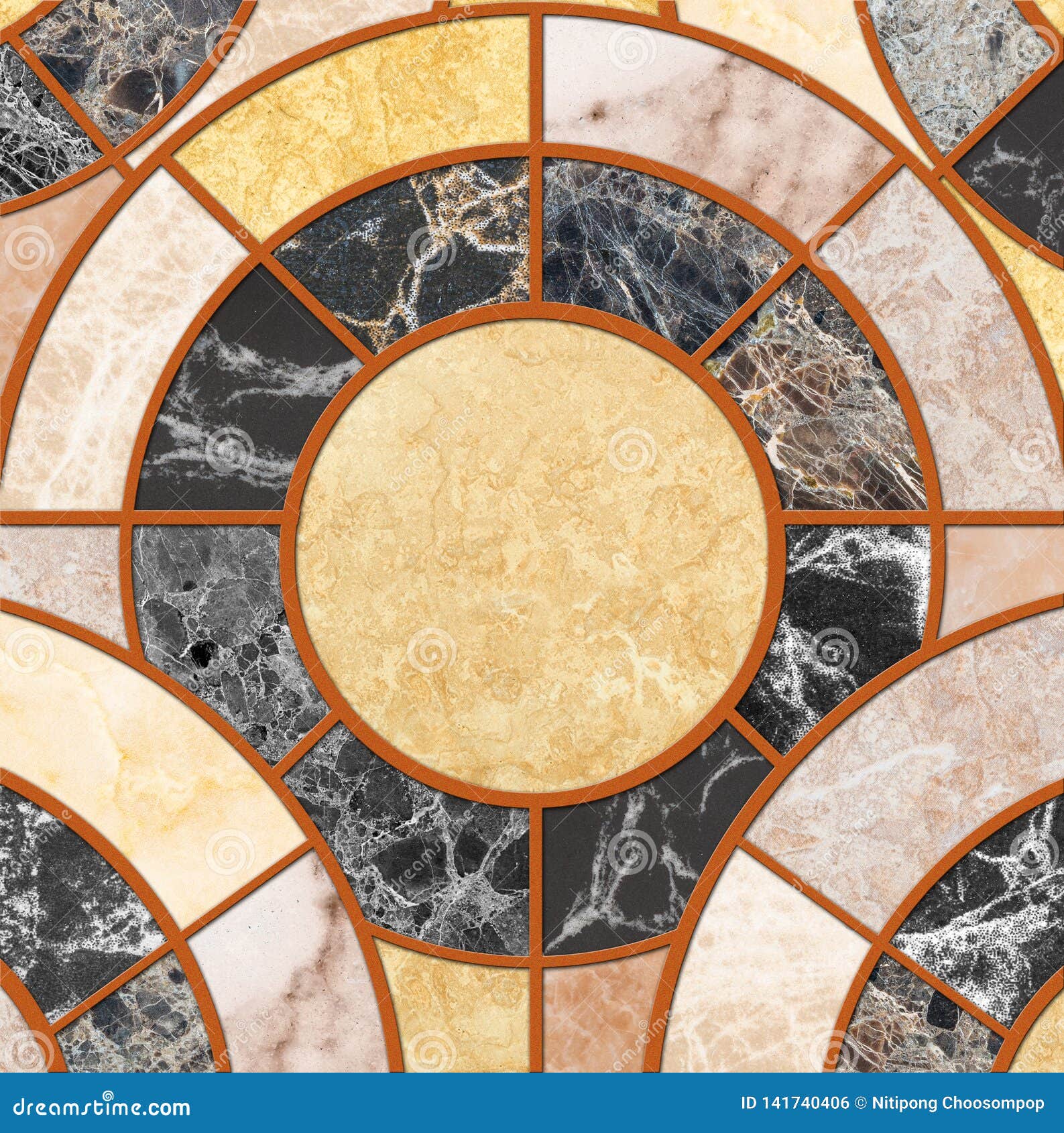 Closeup Surface Tile Circle Pattern by Mix of Color Marble Stone Floor ...