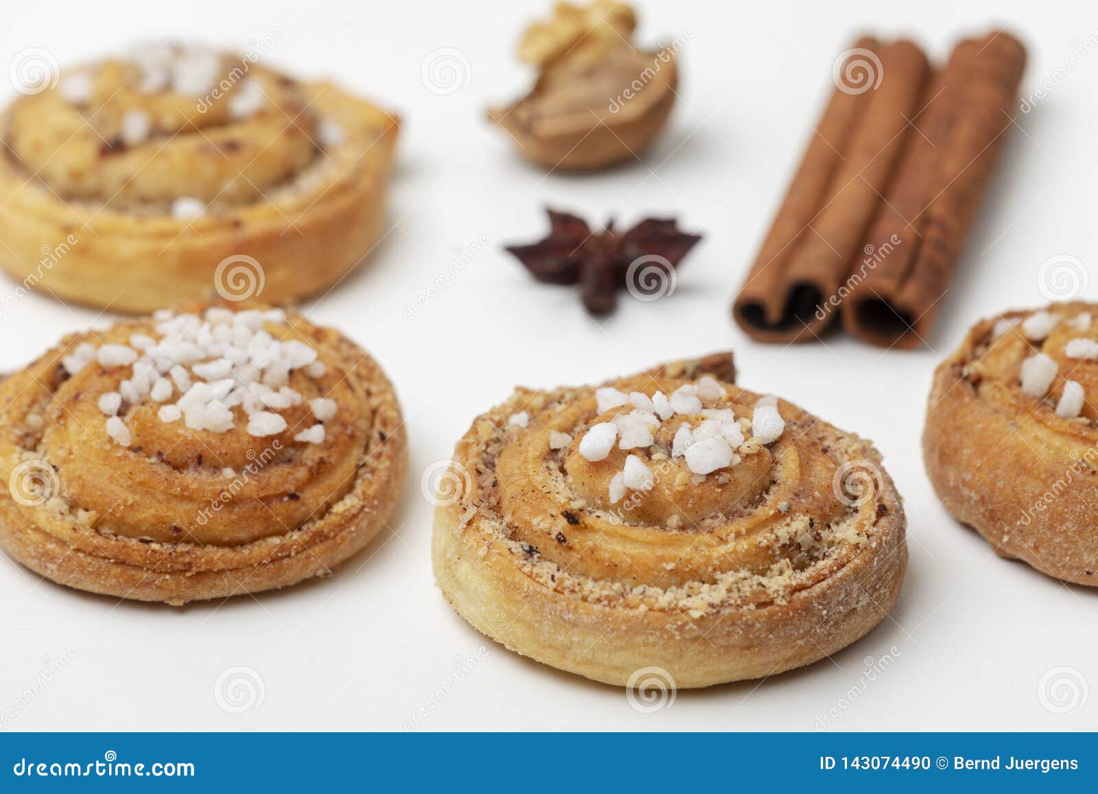 Closeup of Swedish Kanelbullar Stock Photo - Image of ingredient ...