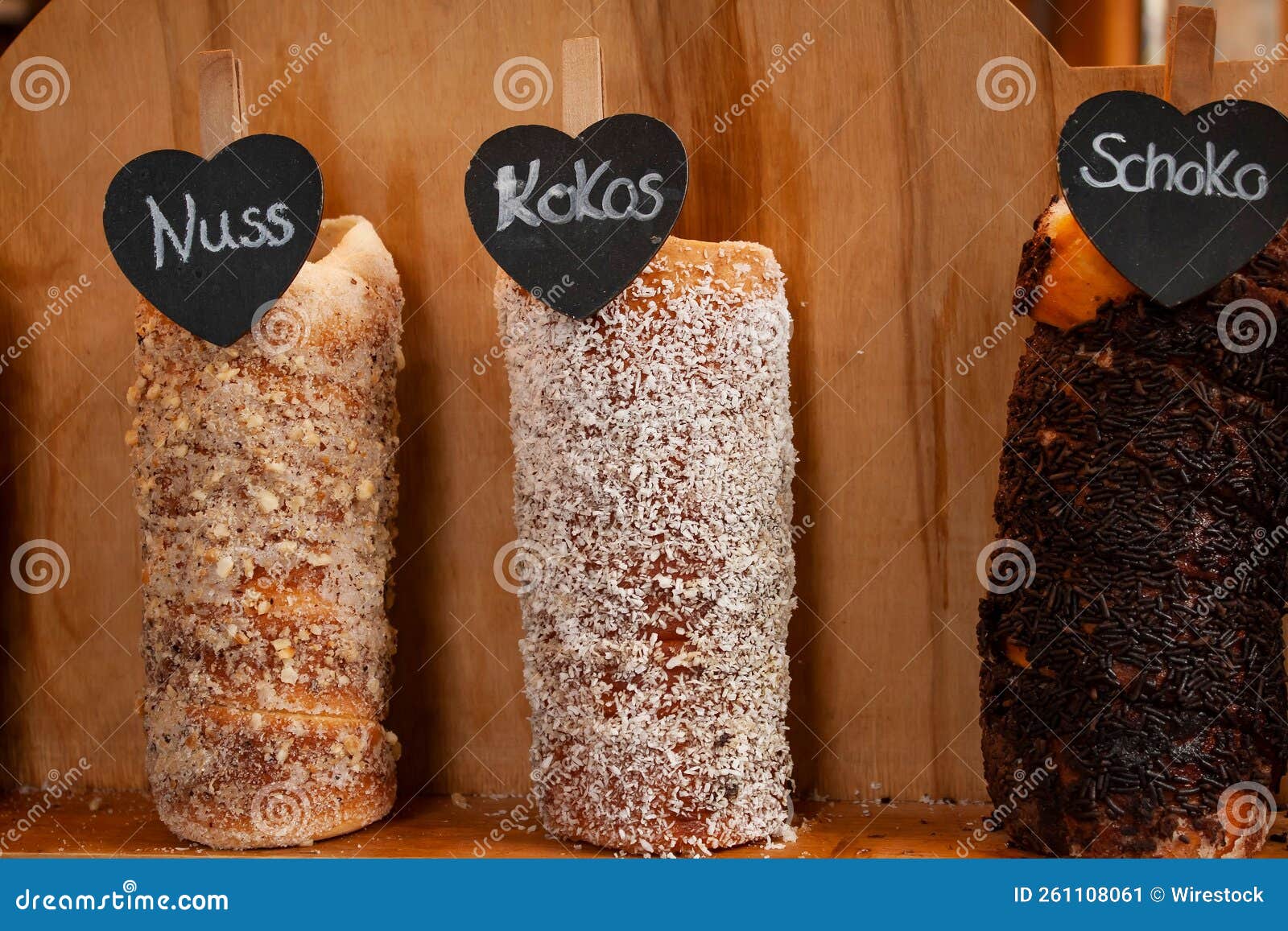 Closeup of Sweets with Names on Display Stock Image - Image of dessert ...