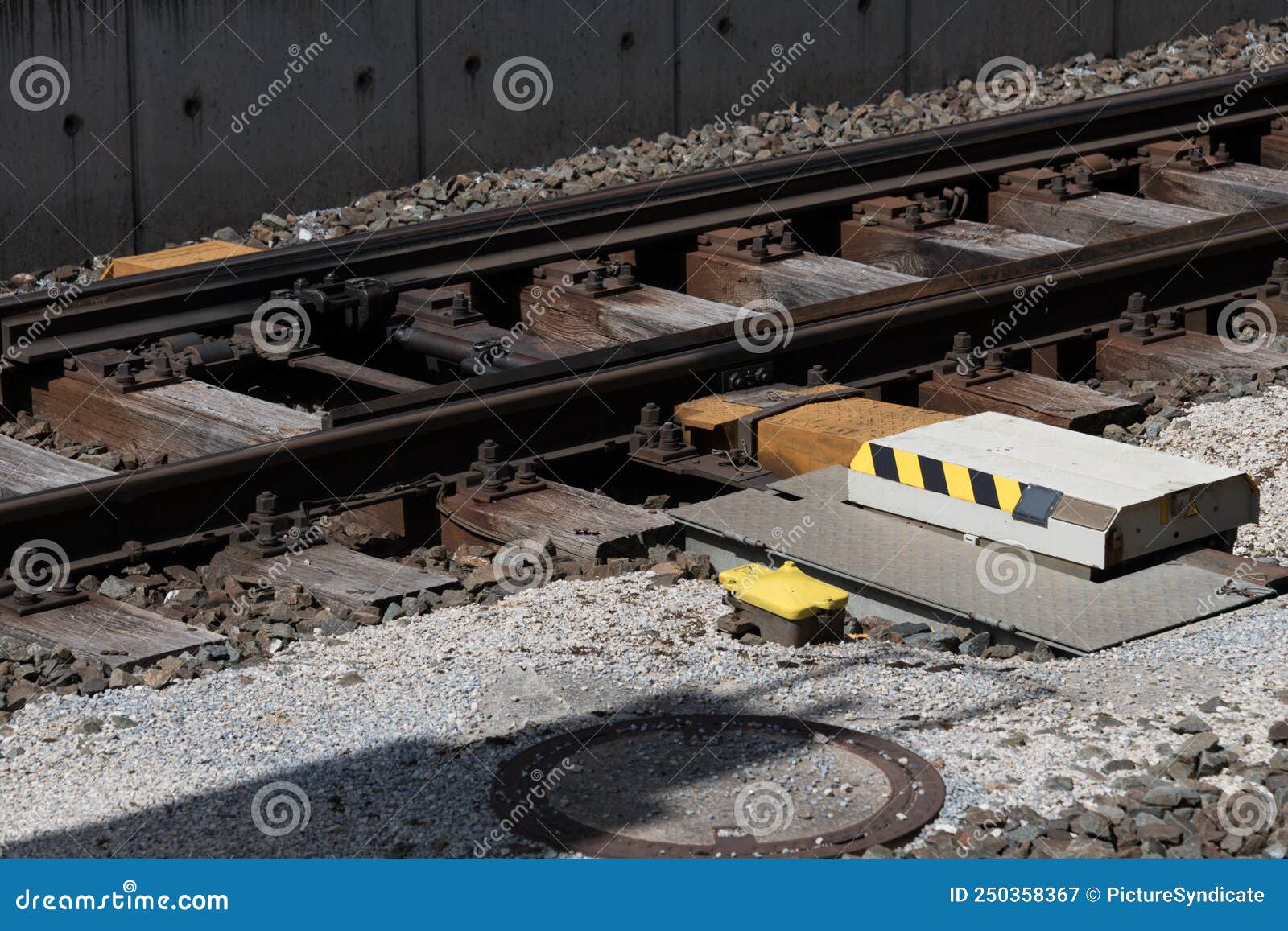Closeup Switch Railway Direction Change Electric Remote Stock Image ...