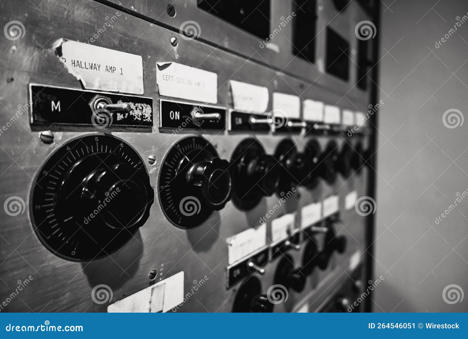 Closeup of Switches and Knobs on an Antique Control Panel Stock Image ...