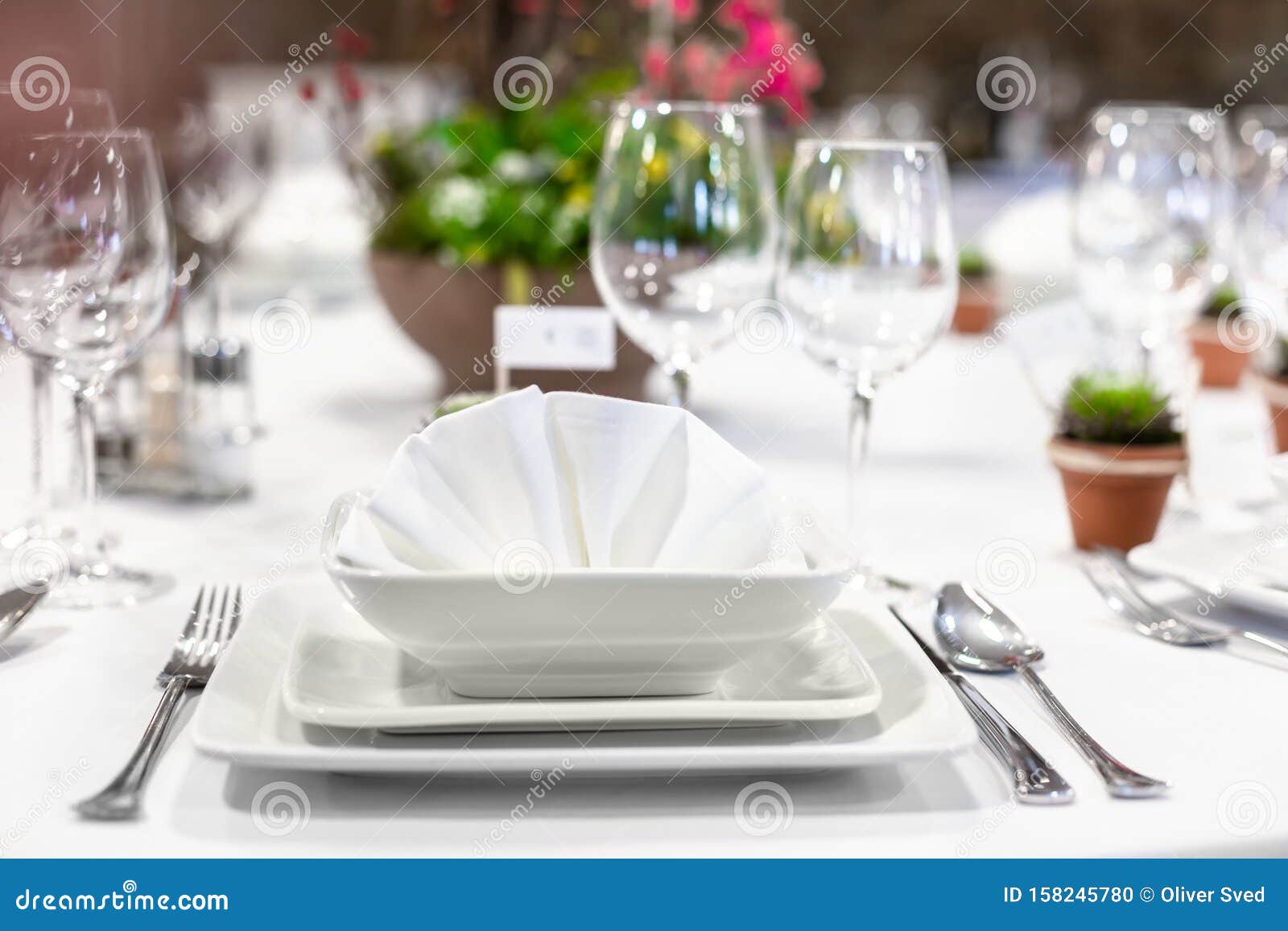 Closeup of a Table at the Dining Hall Stock Photo - Image of luxury ...