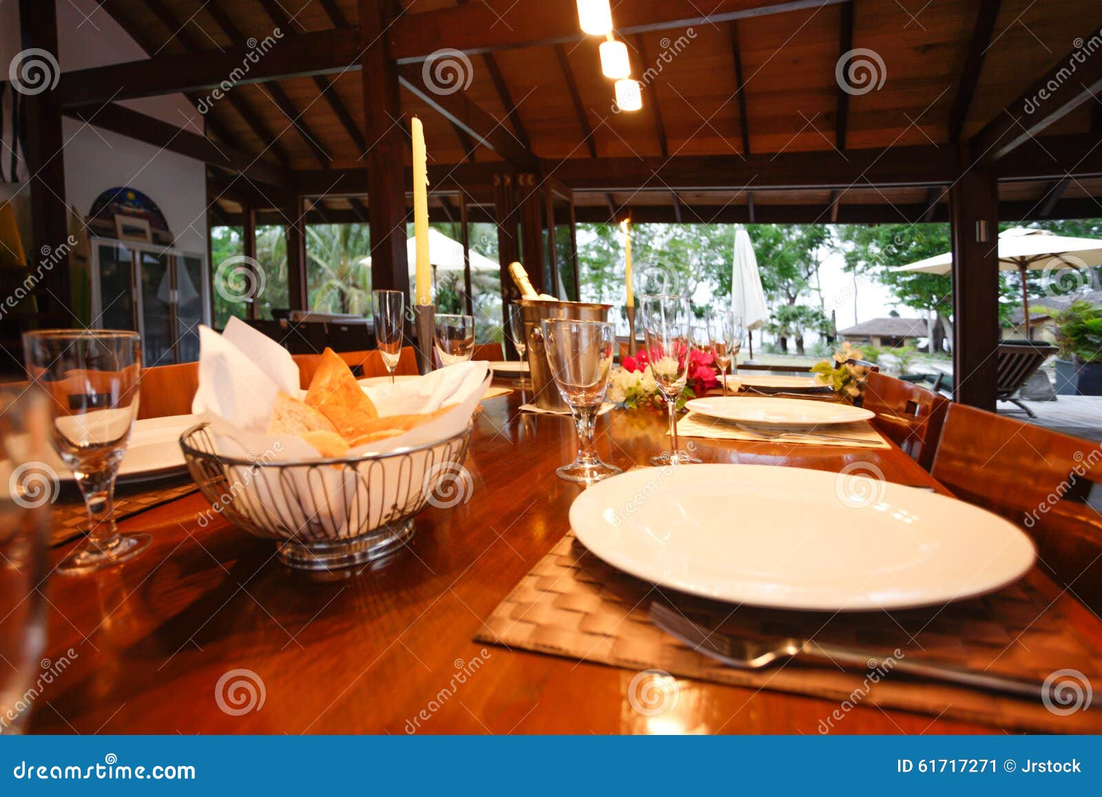 Closeup of a Table Ready for Dinner Stock Image - Image of interior ...
