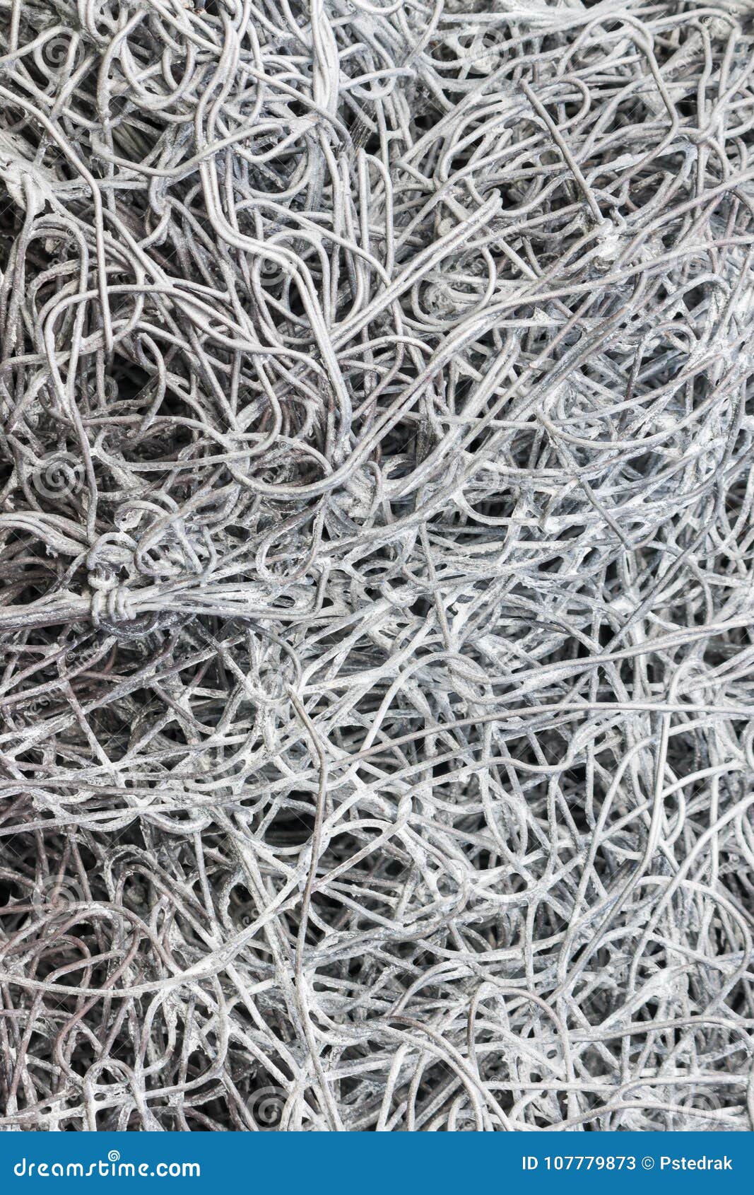 Tangled Strands of Silver Wire on Black Background Stock Image - Image ...