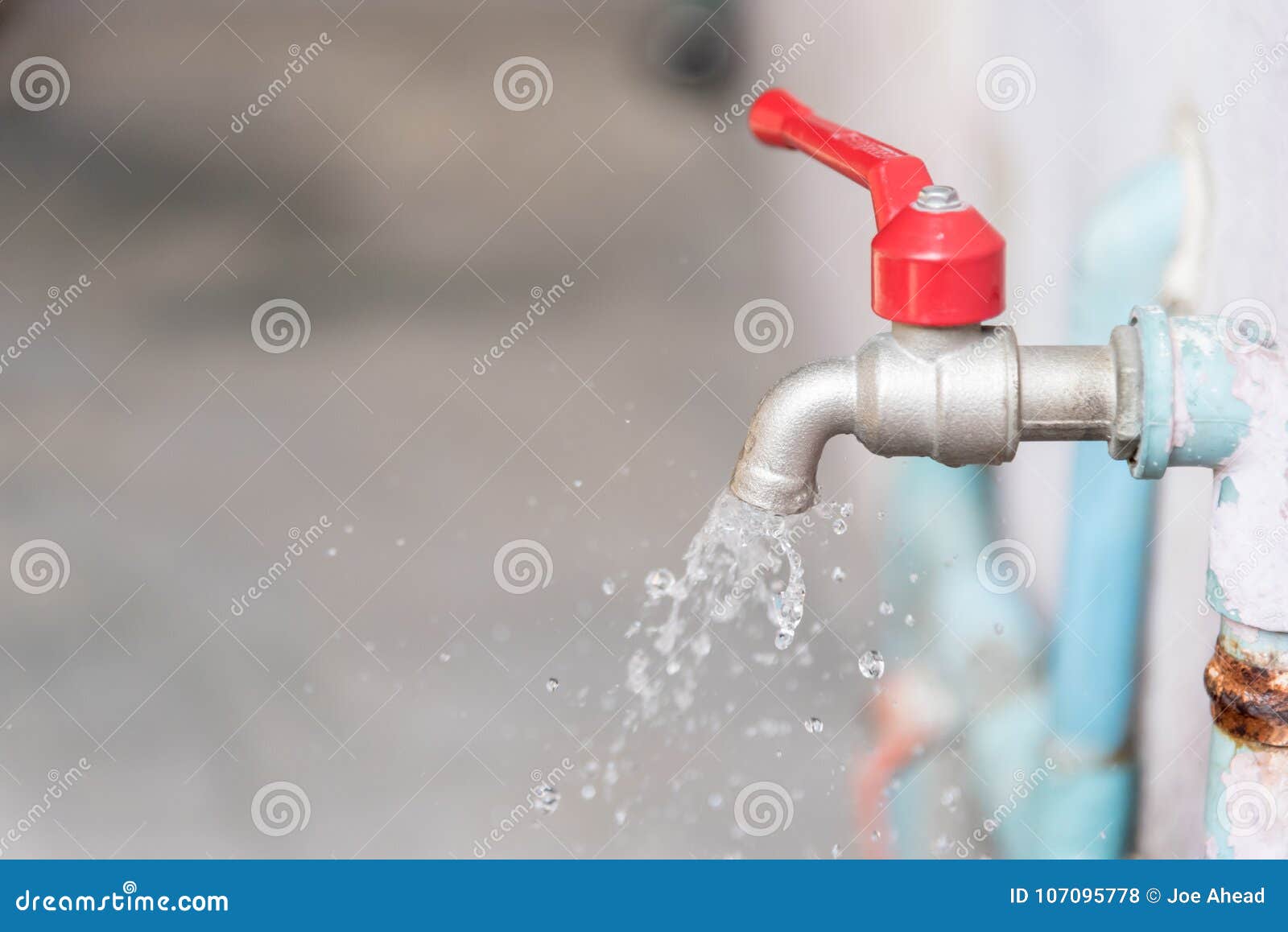 Closeup Tap with Dripping Water-drop. Saving Water. Stock Photo - Image ...