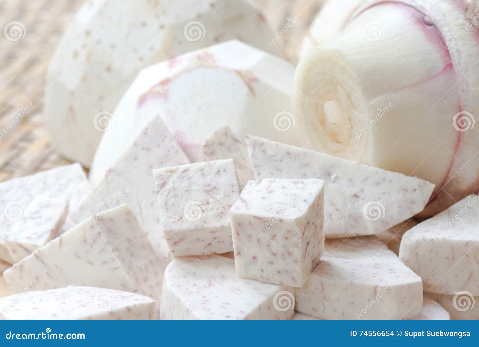 Closeup taro root stock photo. Image of nutrition, studio - 74556654
