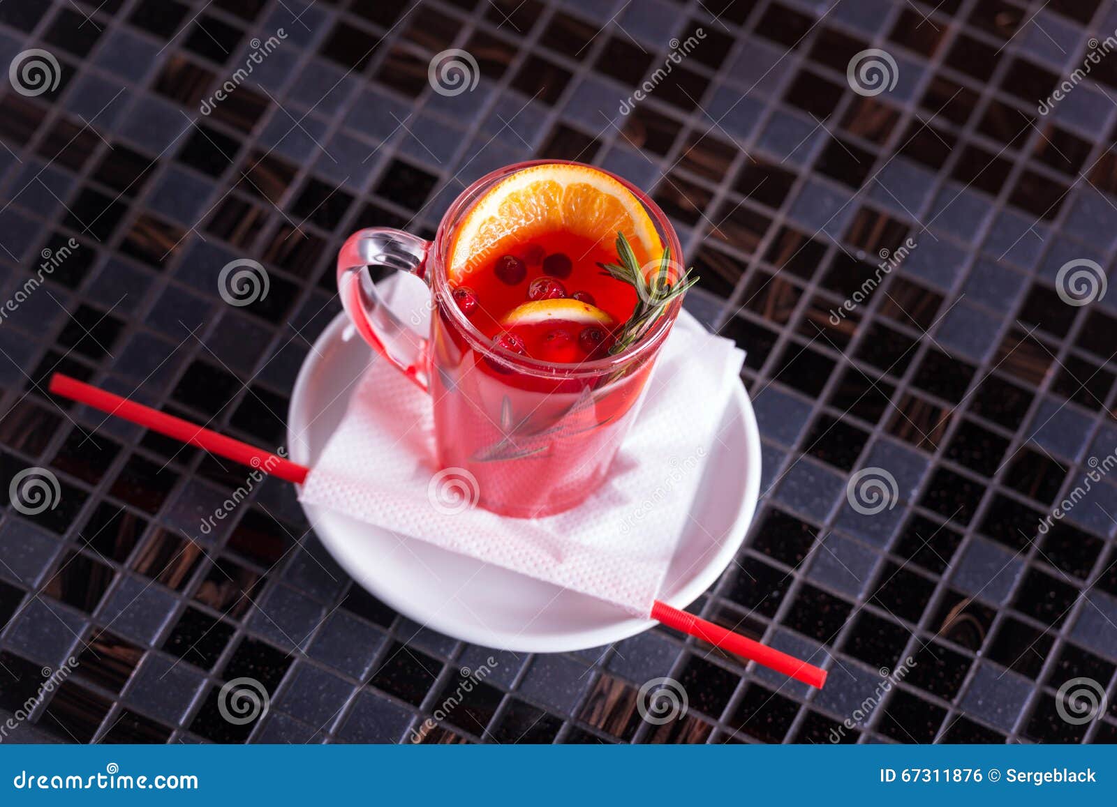 Closeup Tea with Rosemary and Orange Stock Photo - Image of natural ...