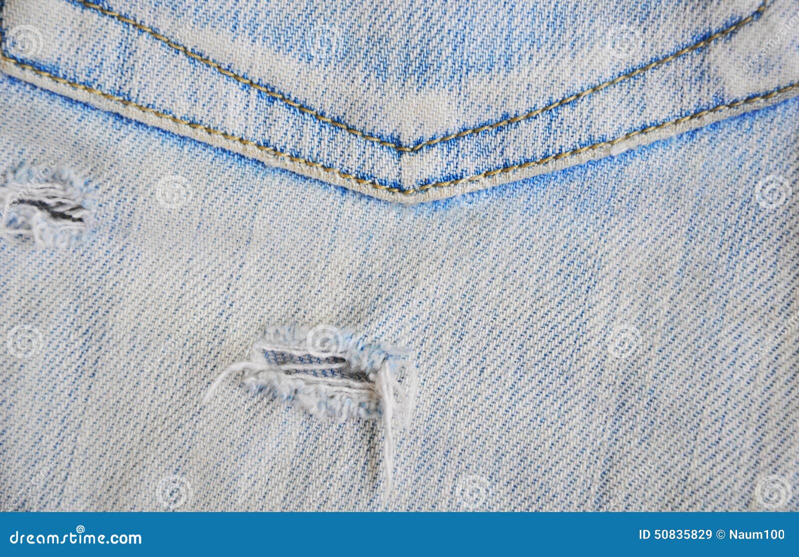 Closeup of Tear in Old Jeans. Stock Image - Image of classic, pattern ...