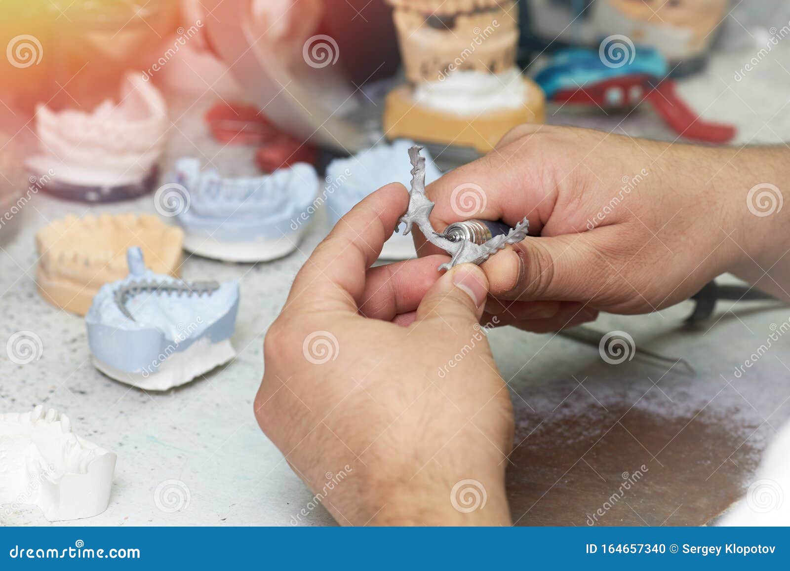 Closeup of a Technician in a Dental Laboratory Stock Photo - Image of ...