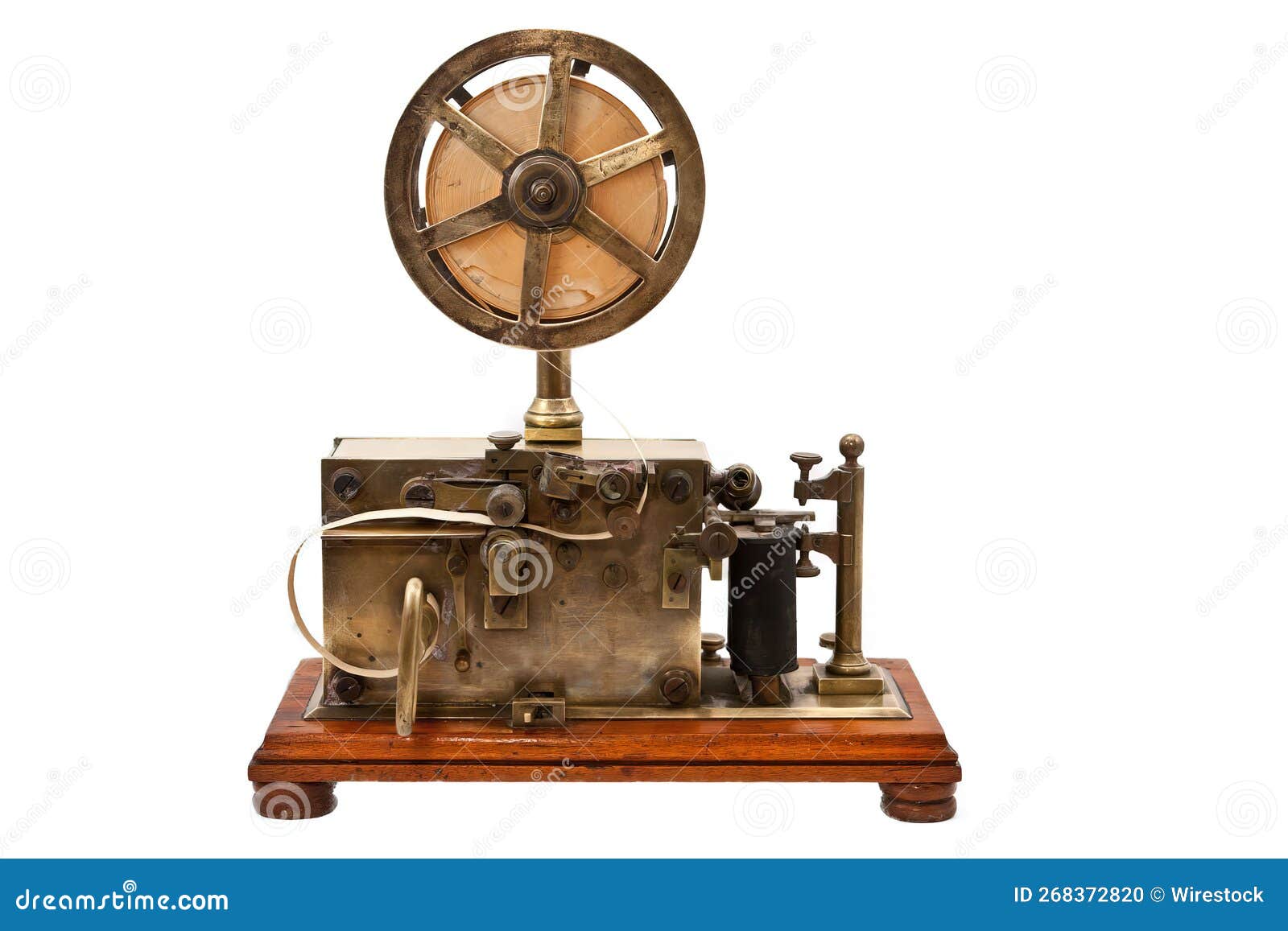 Closeup of a Telegraph Machine with a White Background Stock Photo ...