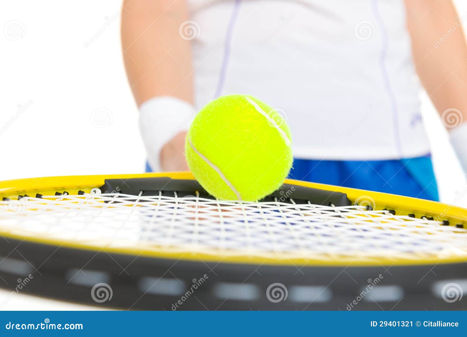 Closeup on Tennis Player Balancing Ball on Racket Stock Image - Image ...