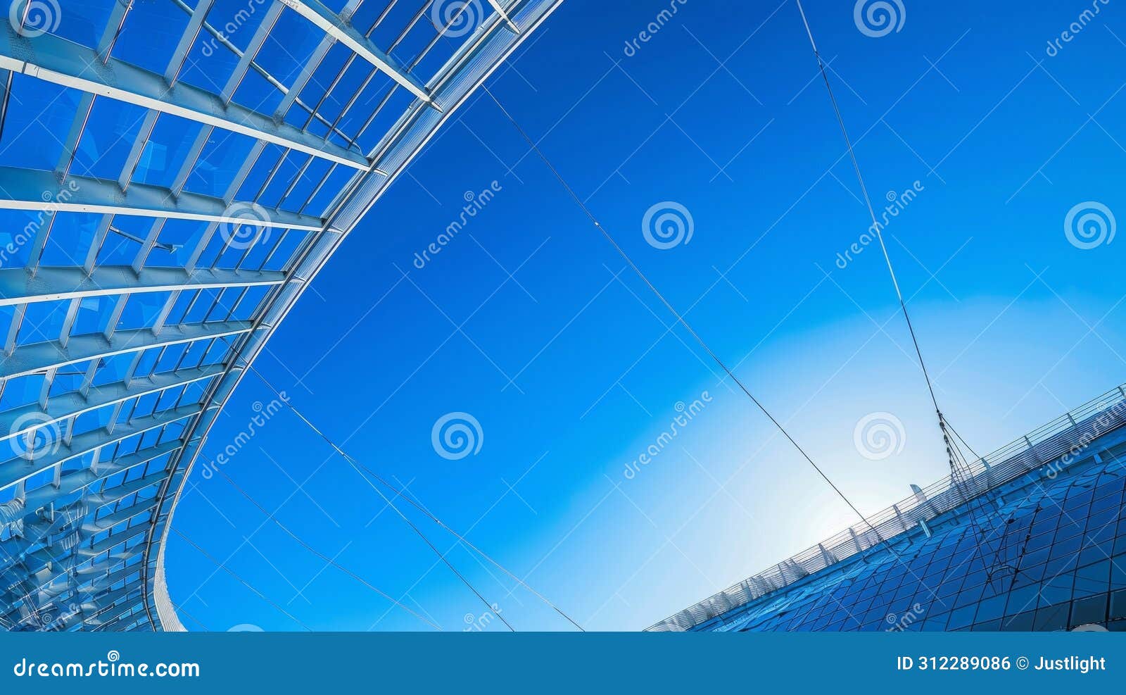 Closeup of the Tension Cables Supporting the Stadium Roof Creating a ...
