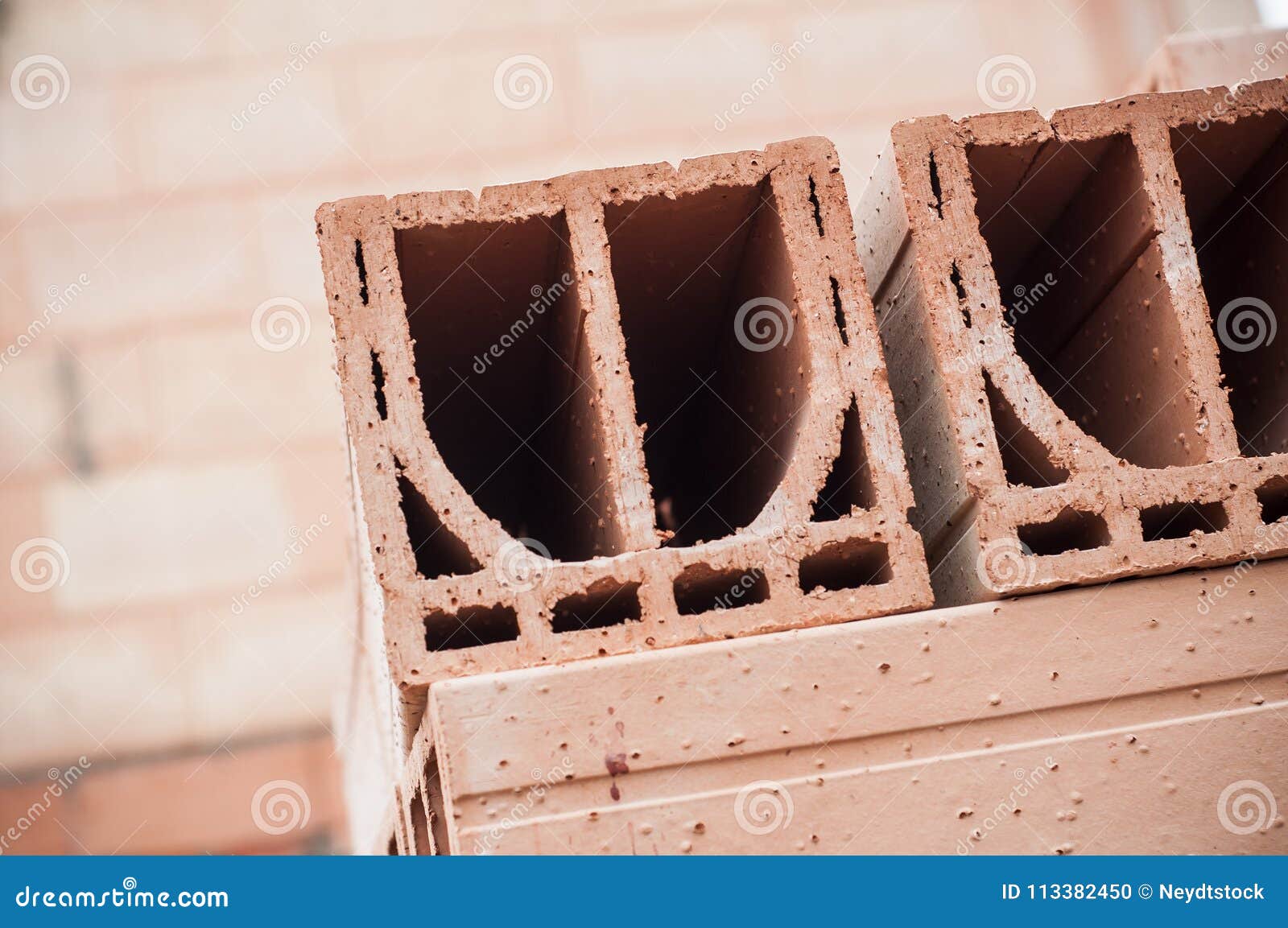 Terra Cotta Bricks Pile in Construction Site Stock Photo - Image of ...