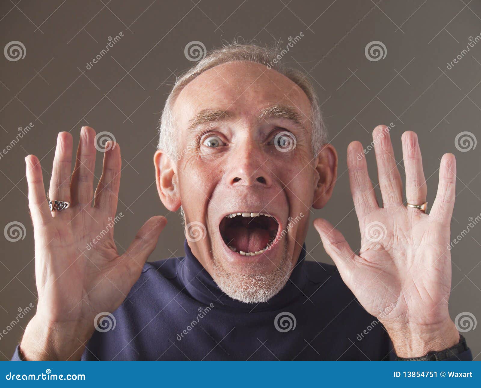 Closeup of Terrified Old Man Screaming Stock Image - Image of ...