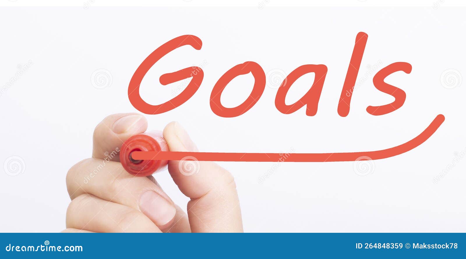 Hand Write with Red Marker - Goals, White Background Stock Image ...