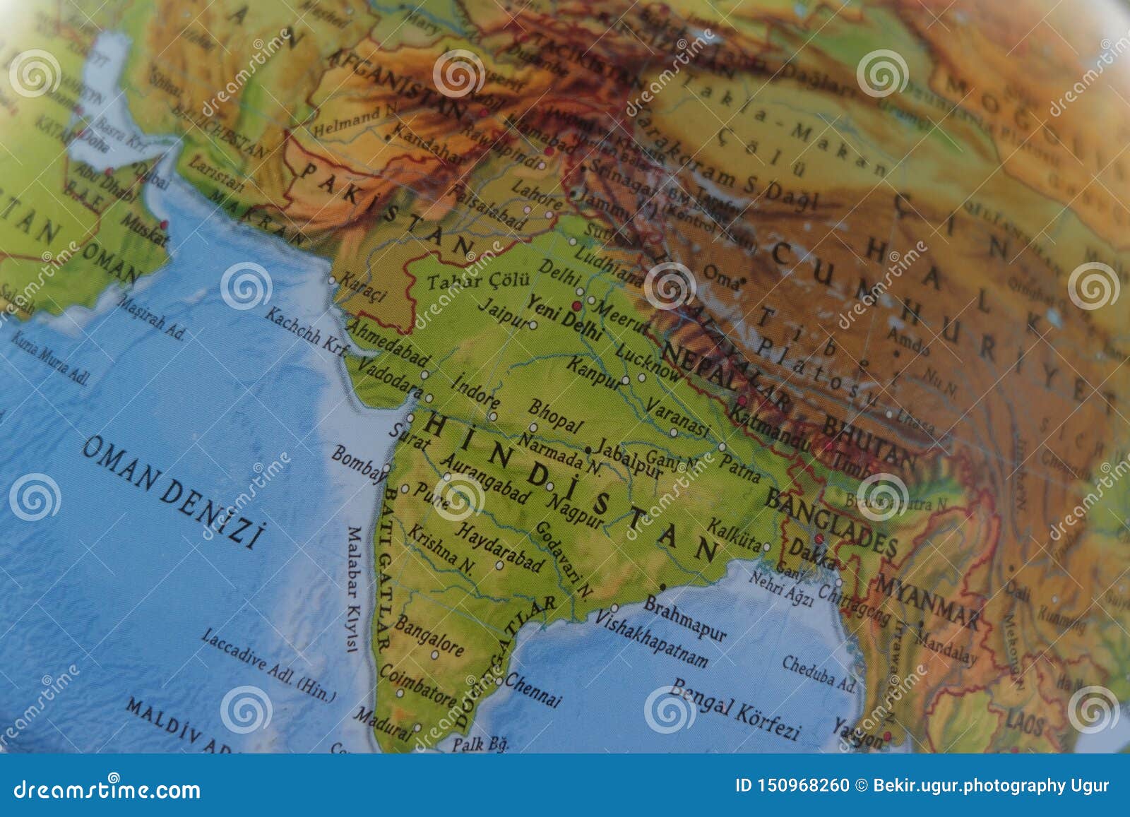 Ä°ndia on map stock photo. Image of colorful, print - 150968260