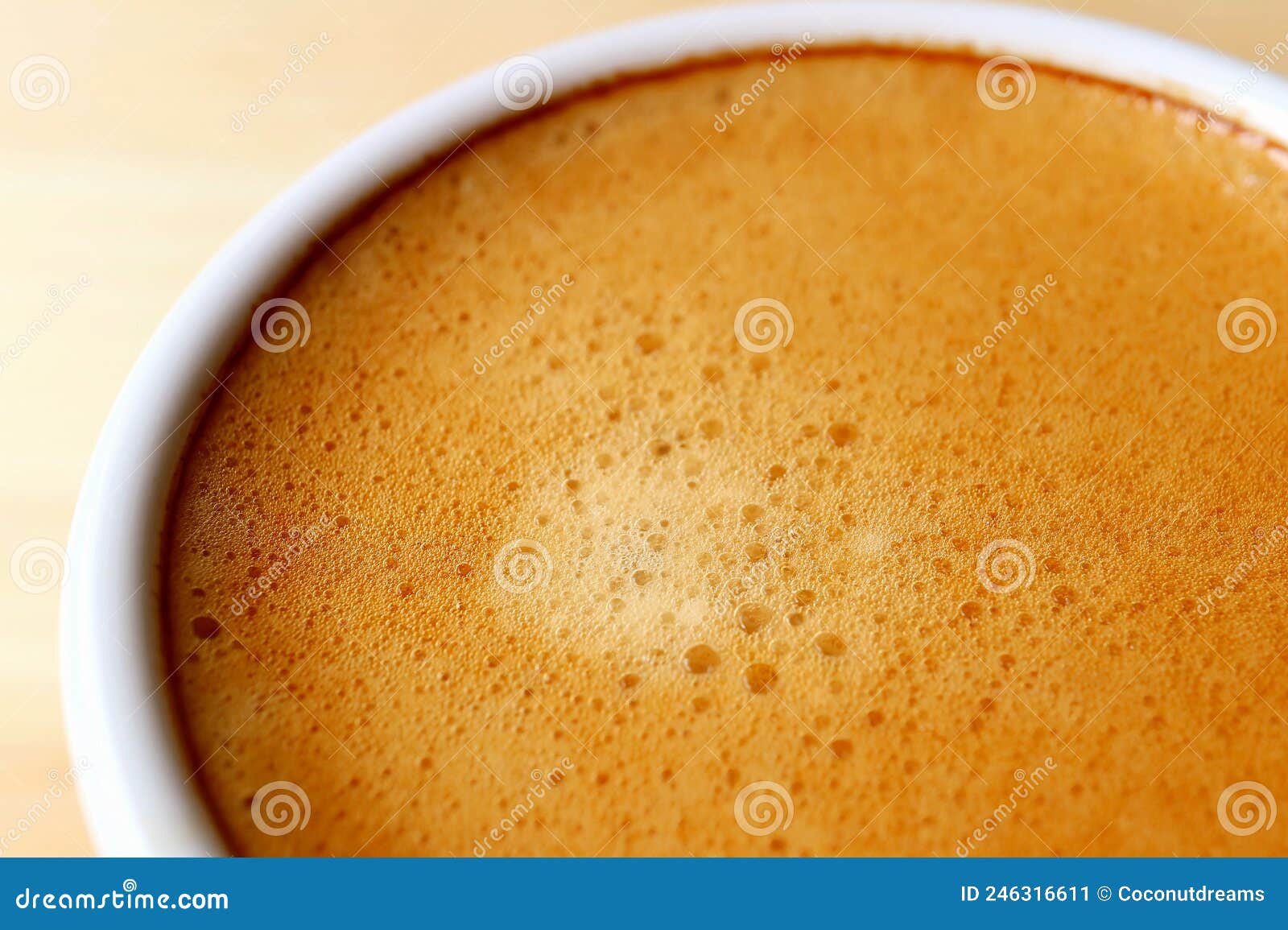 Closeup the Texture of Frothy Hot Coffee Surface Stock Image - Image of ...