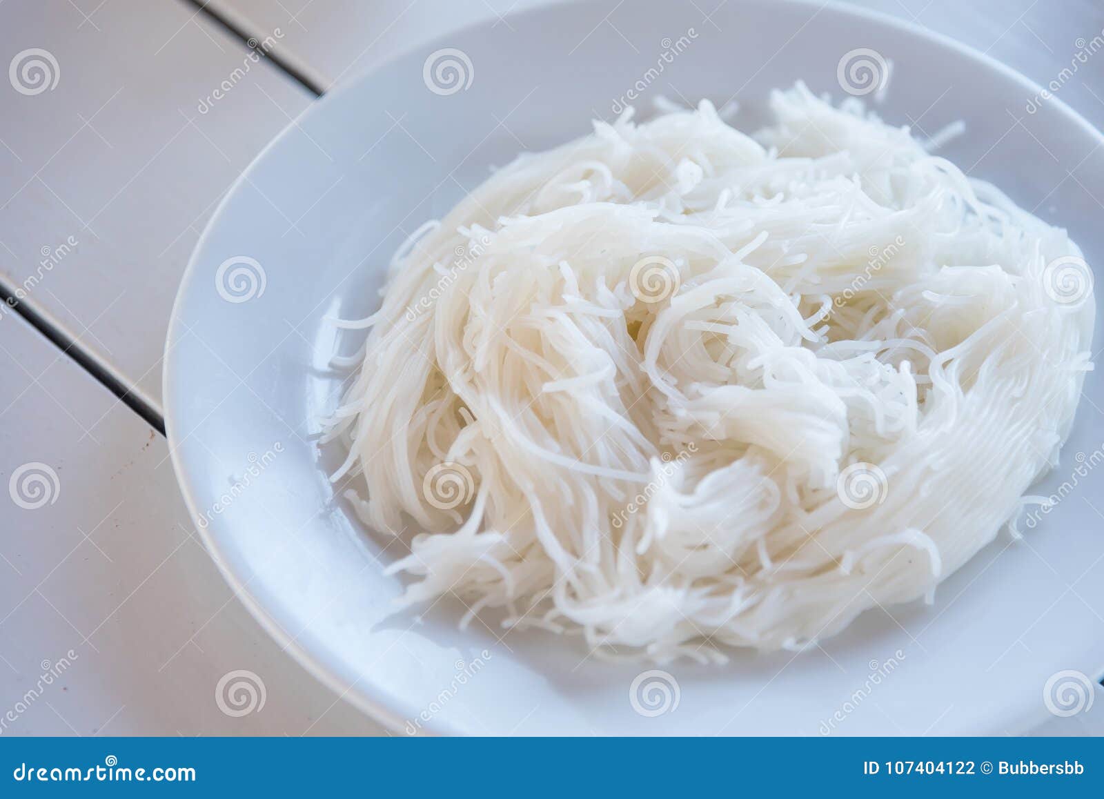 Closeup of Thai Style White Noodle Made from Rice. Stock Photo - Image ...