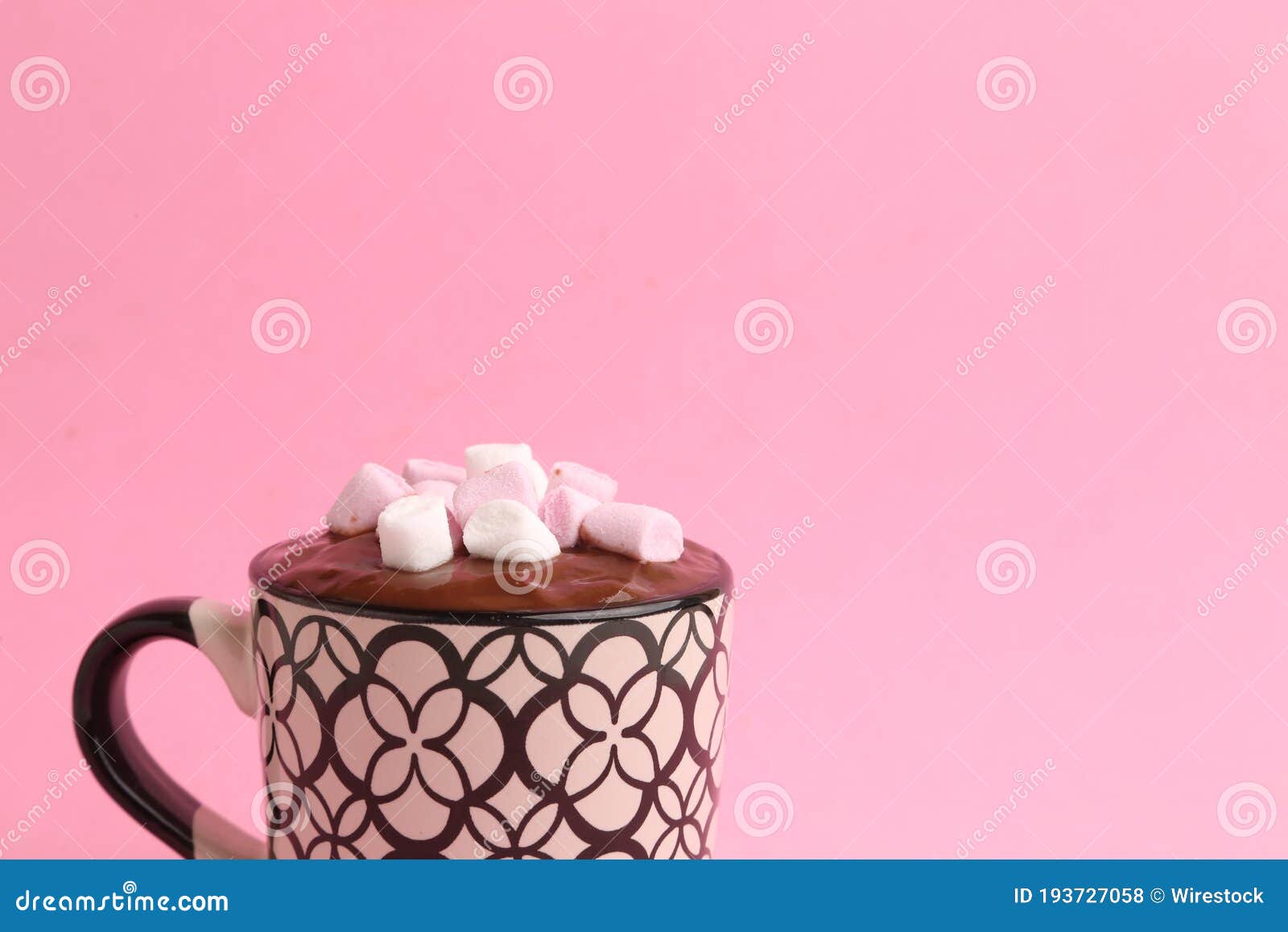 Closeup of Thick Hot Chocolate in a Patterned Mug Topped with ...