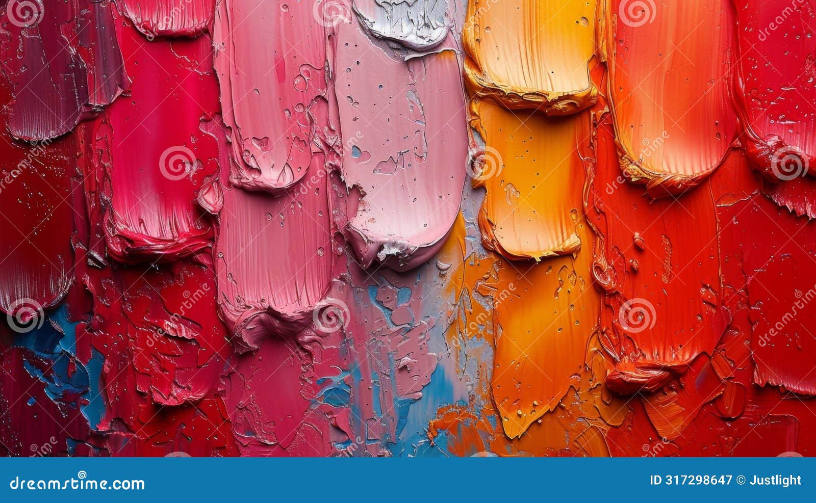 Closeup of Thick Raised Ridges of Textured Paint on a Canvas Adding ...