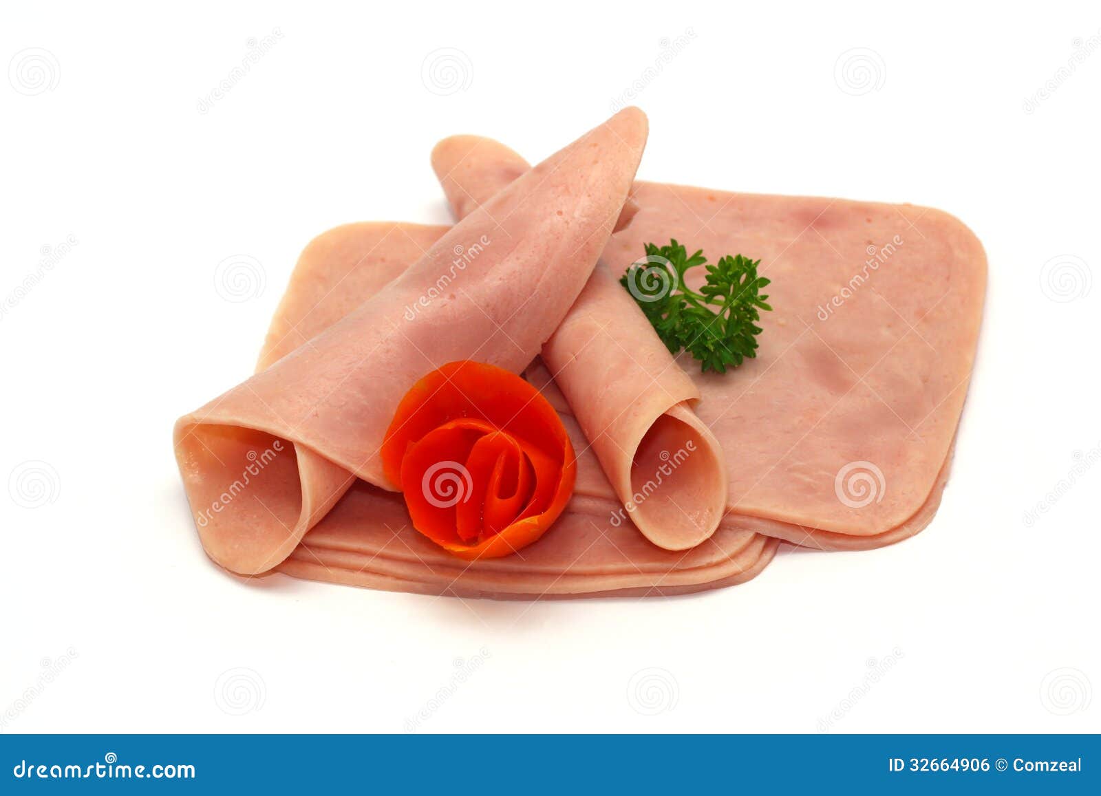 Closeup of Thin Slices of Ham Stock Photo - Image of appetizer, meat ...