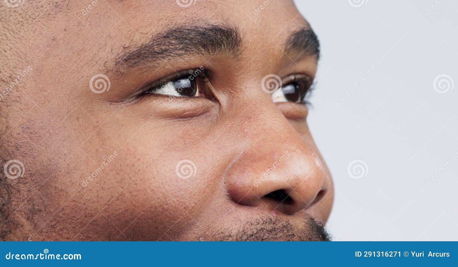 Closeup, Thinking and Man with Ideas, Eyes or Problem Solving on a ...