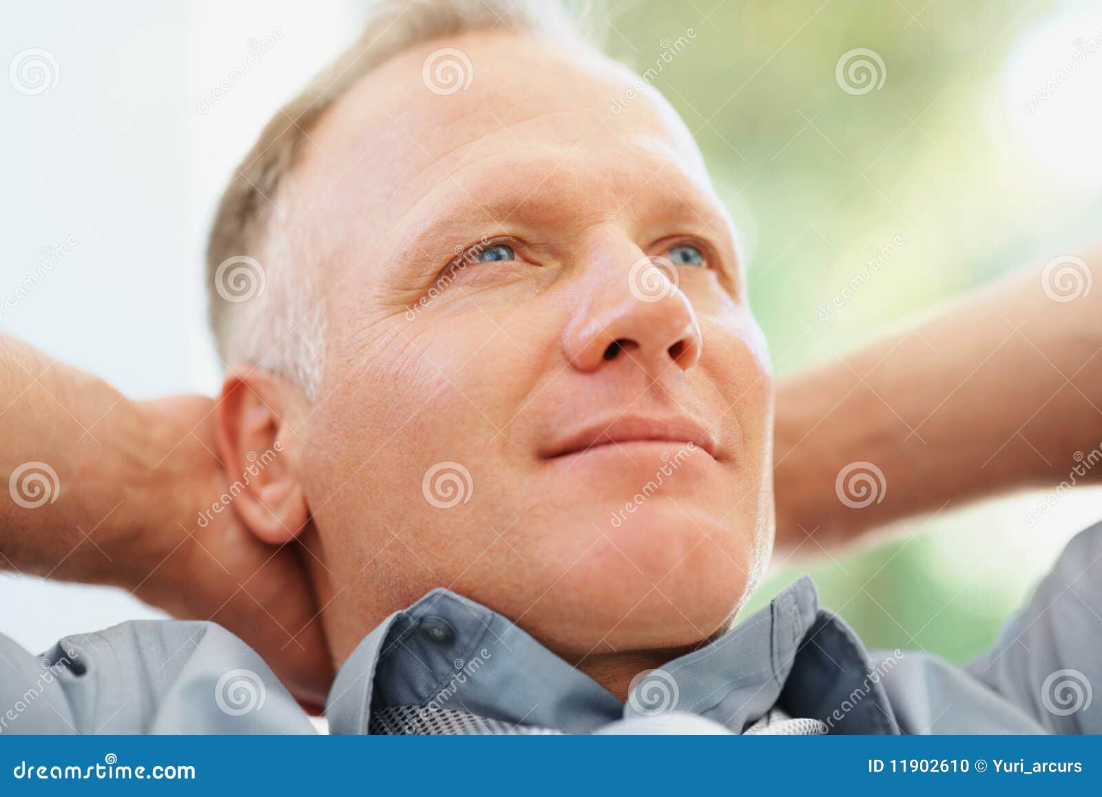 Closeup of a Thoughtful Relaxed Man Stock Photo - Image of elderly ...